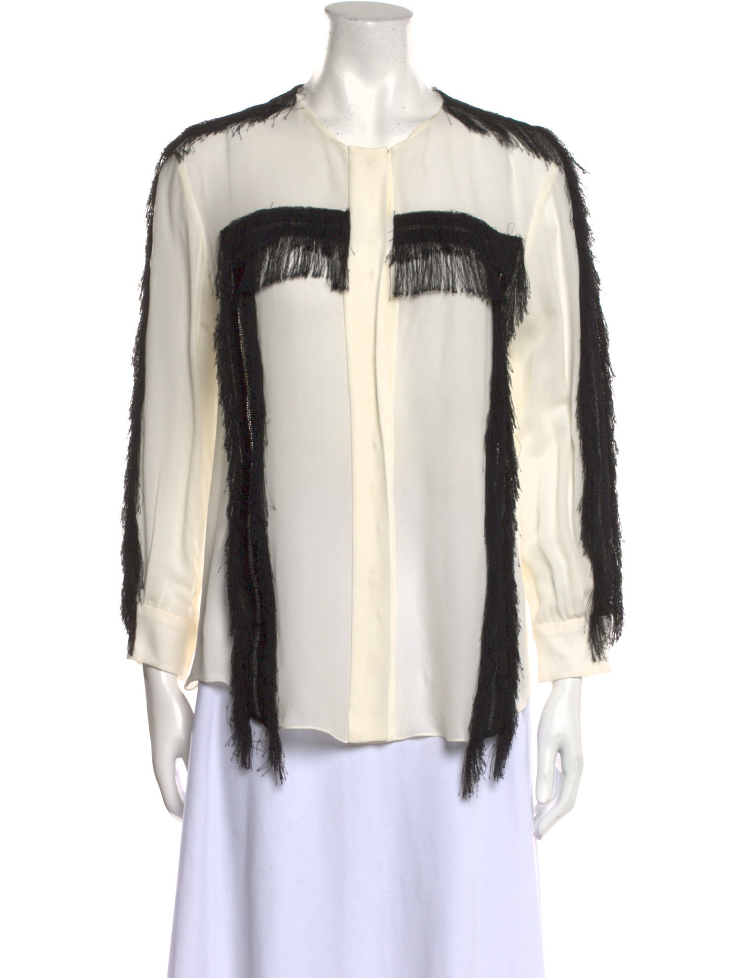 Chloé Colorblock Pattern Crew Neck Blouse - Neutrals Tops, Clothing ...