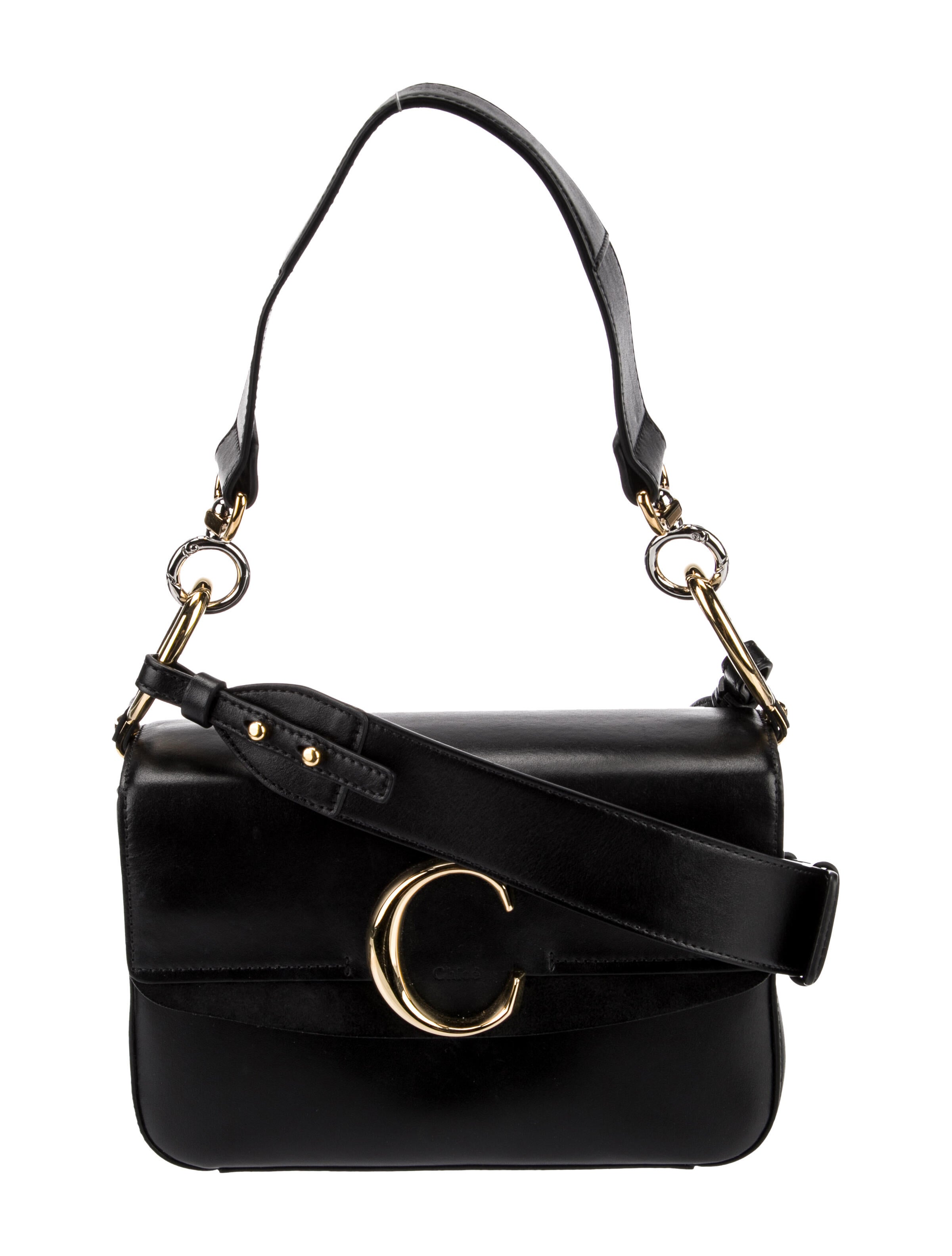 Chloé Small C Double Carry Shoulder Bag - Black Crossbody Bags ...