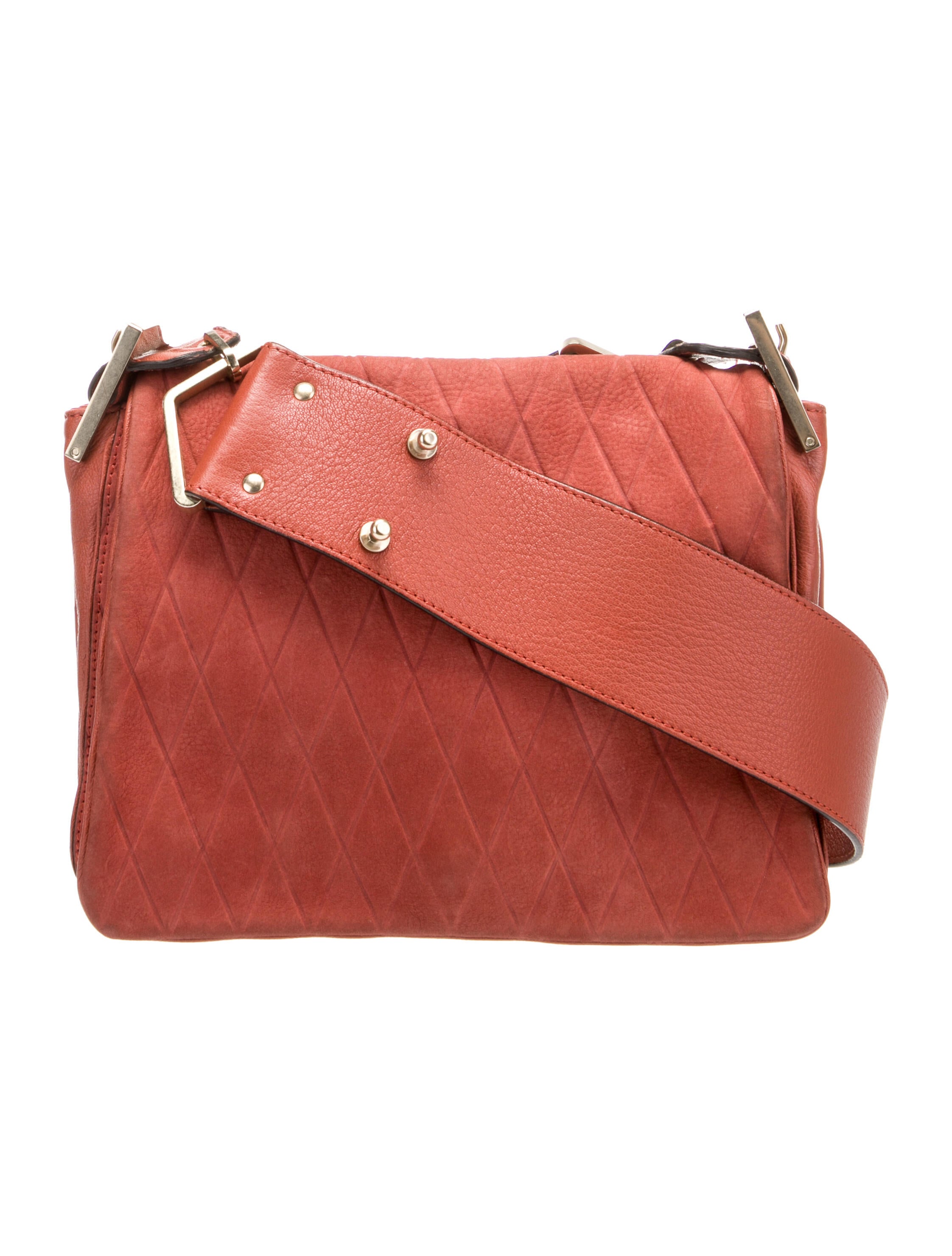 Chloé Suede Leather-Trimmed Shoulder Bag - Red Shoulder Bags, Handbags ...