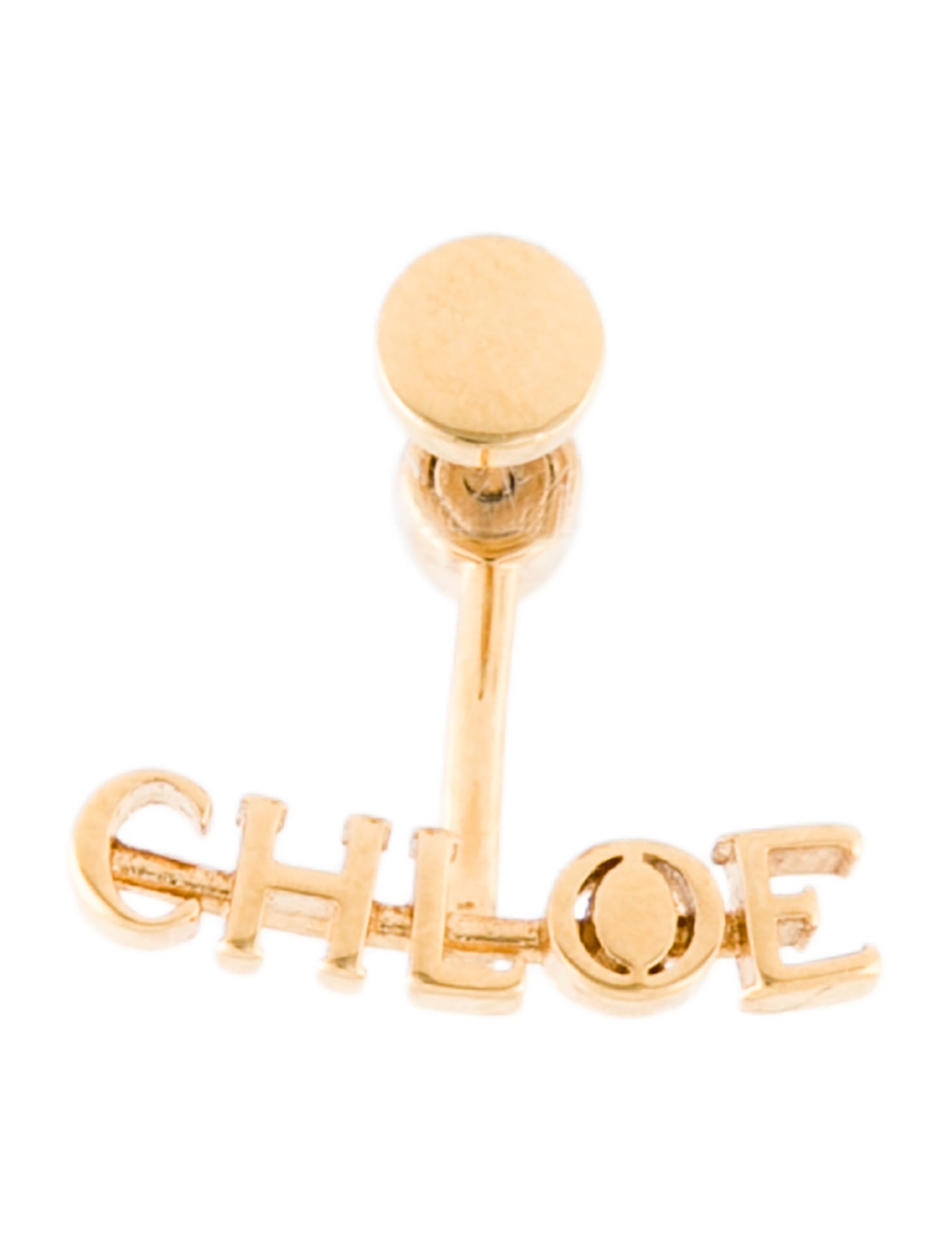 Chloé Logo Single Drop Earring - Gold-Tone Metal Drop, Earrings ...
