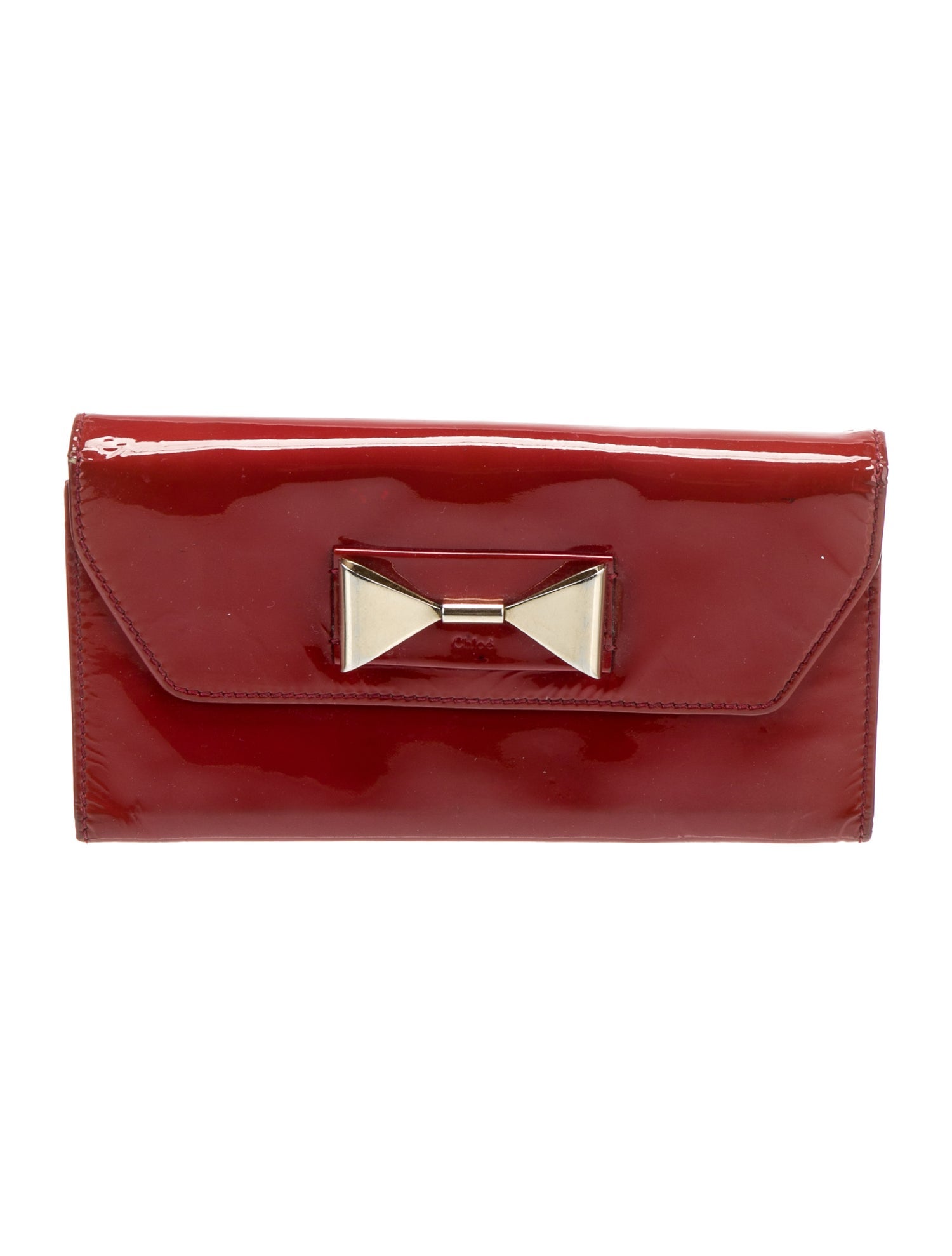 Chloé Patent Leather Continental Wallet - Red Wallets, Accessories ...