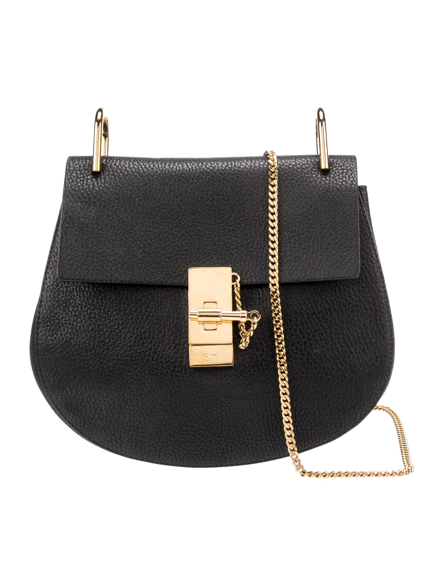 Chloé Solid Leather Chain Linked Crossbody Bag - Black Crossbody Bags ...