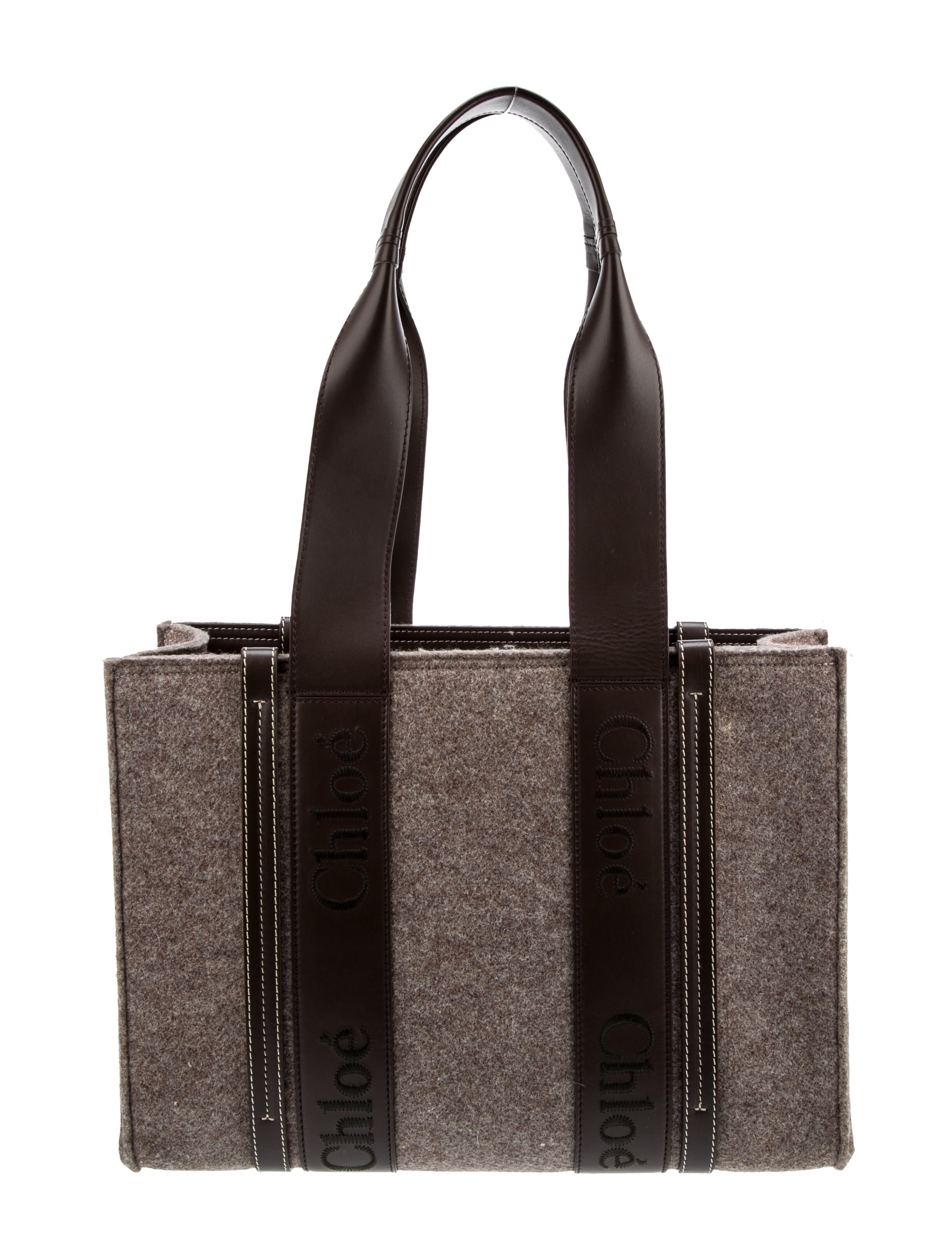 Chloé Medium Wool Woody Tote - Grey Totes, Handbags - CHL285650 | The ...
