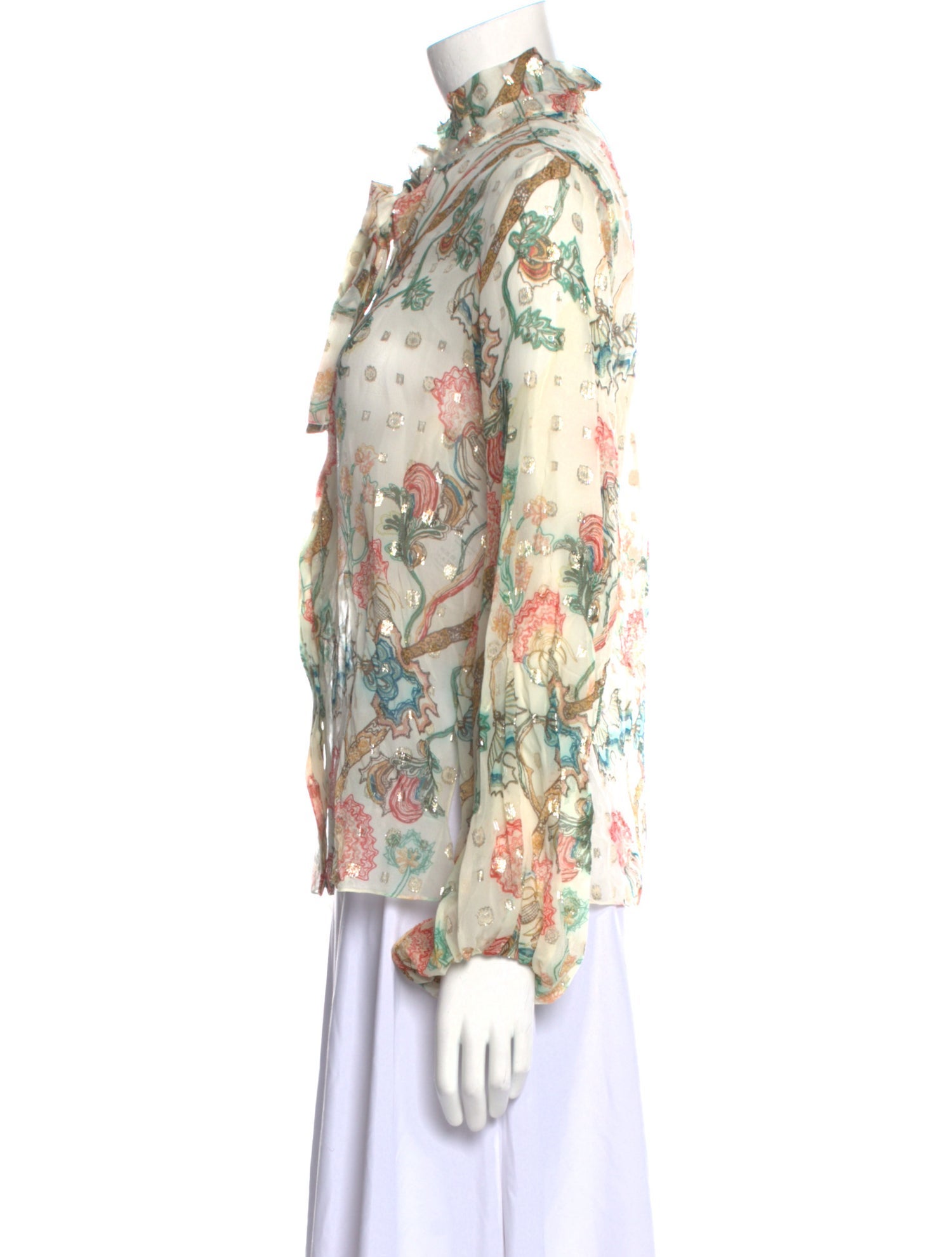 Chloé Silk Floral Print Blouse - White Tops, Clothing - CHL286260 | The ...