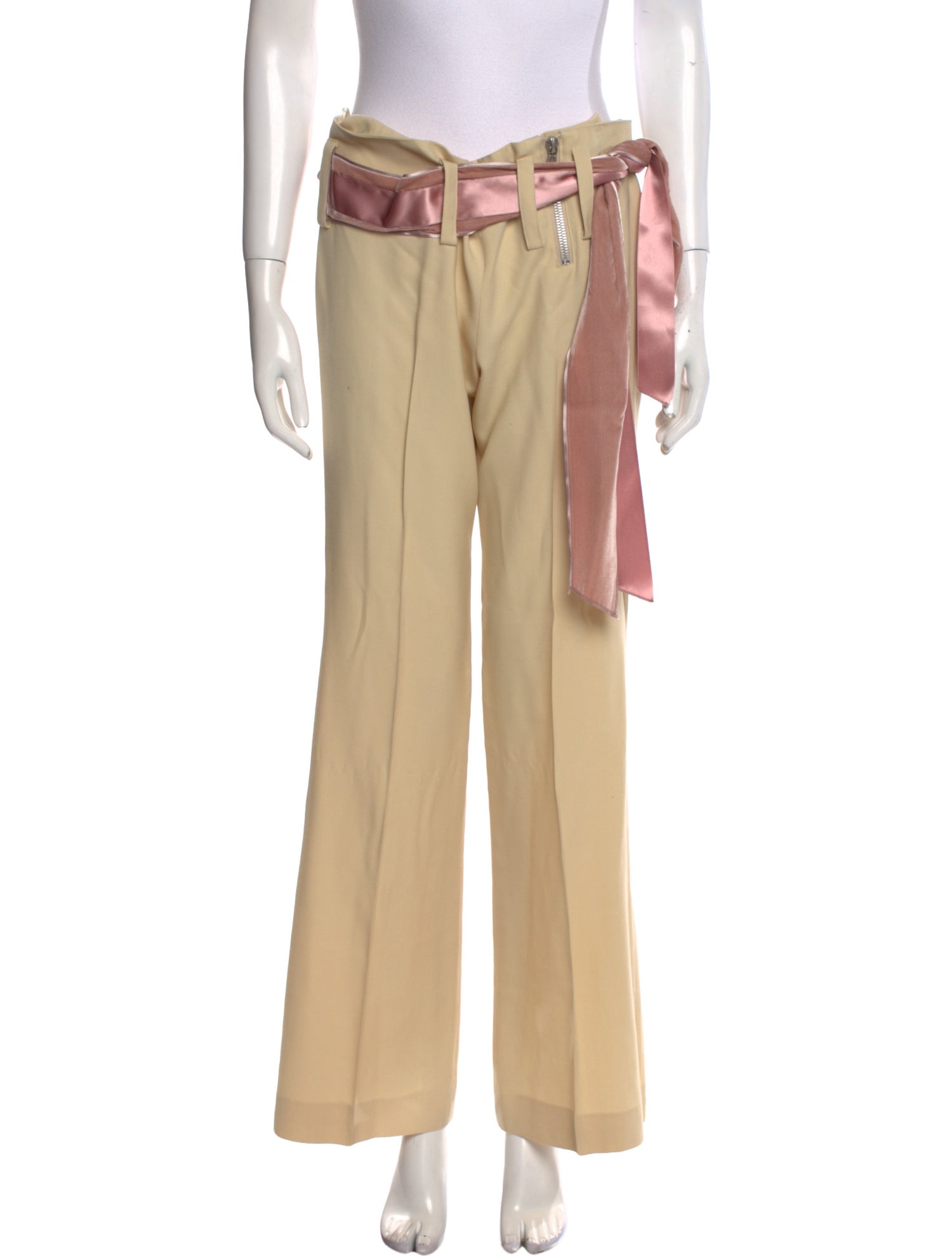 Chloé Colorblock Pattern Wide Leg Pants - Neutrals, 9.5" Rise Pants ...