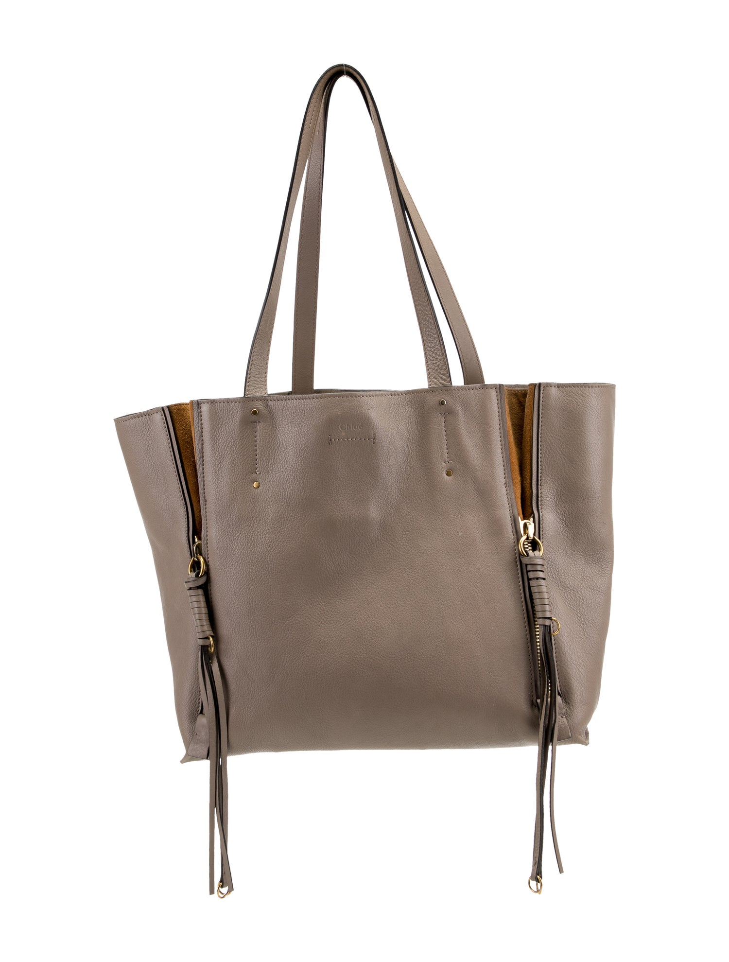 Chloé Leather Tote Bag - Grey Totes, Handbags - CHL293307 | The RealReal