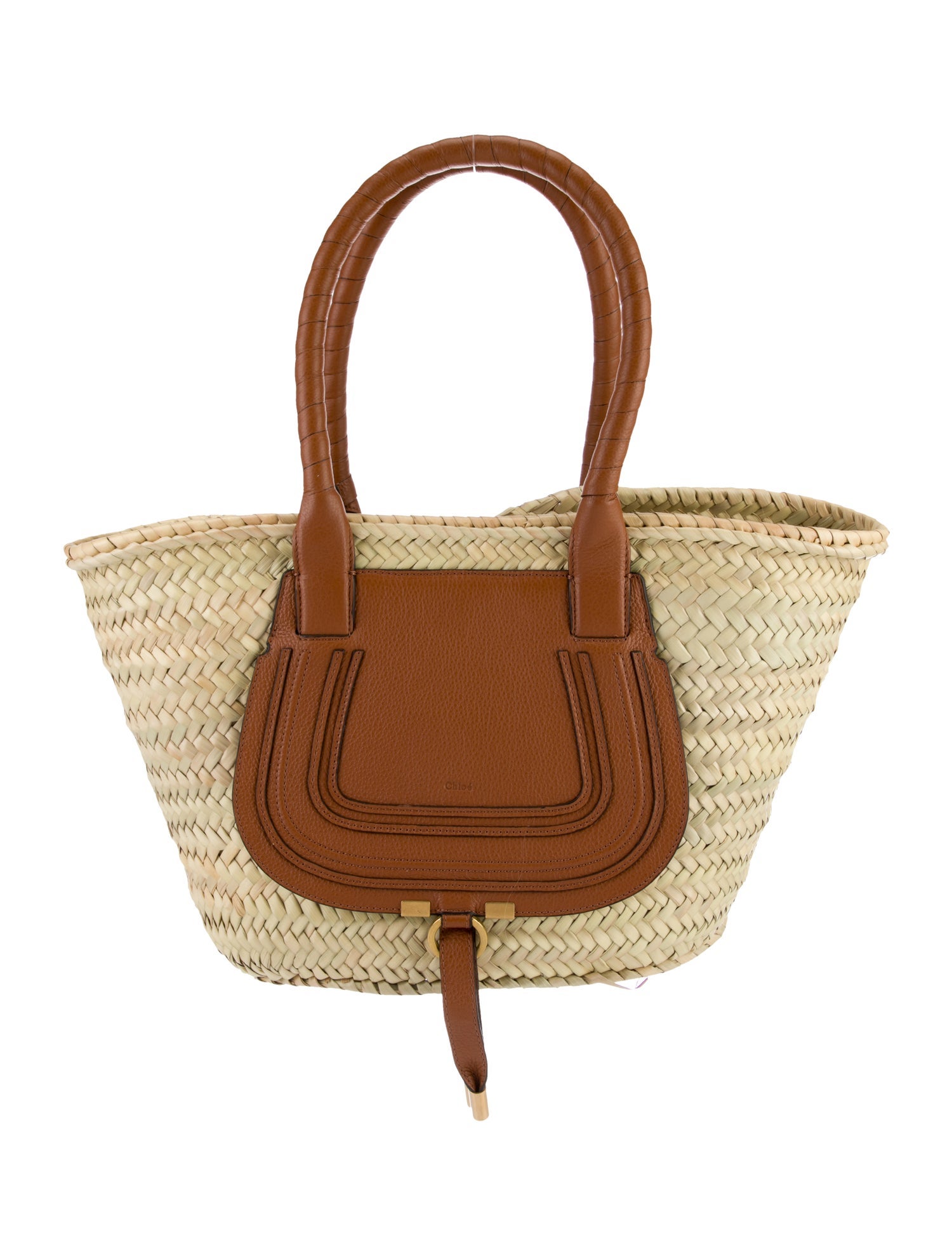 Chloé Medium Raffia Little Horses Panier Basket - Neutrals Bucket Bags ...