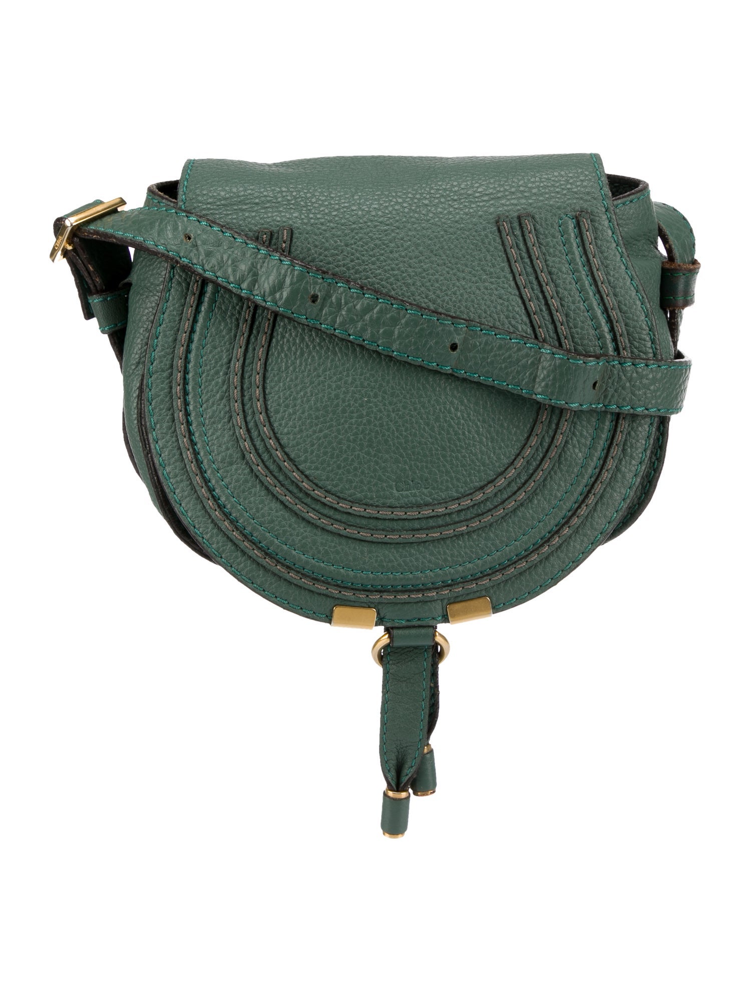 Chloé Small Marcie Saddle Bag Green Crossbody Bags Handbags