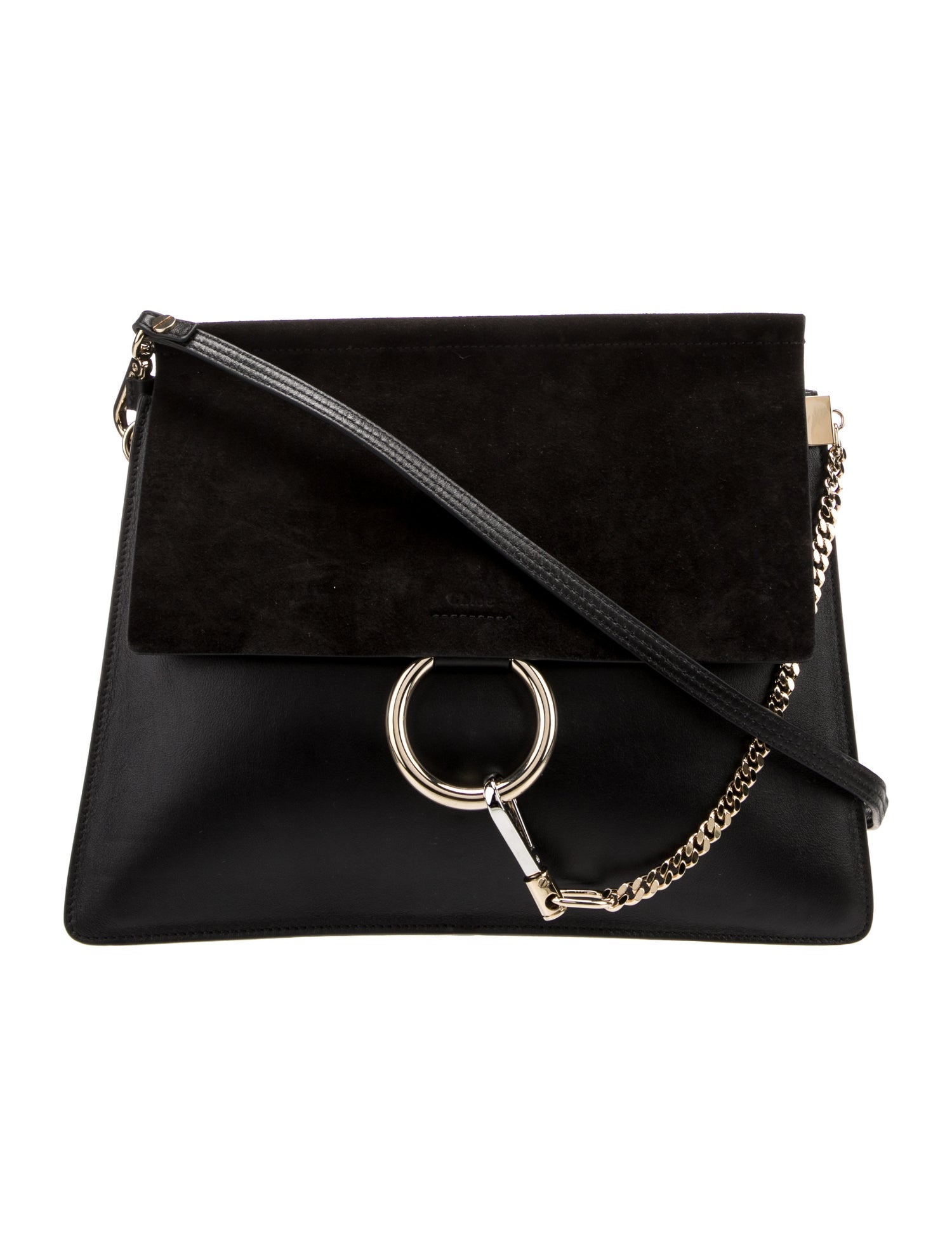 Chloé Chain Linked Leather Crossbody Bag - Black Crossbody Bags ...