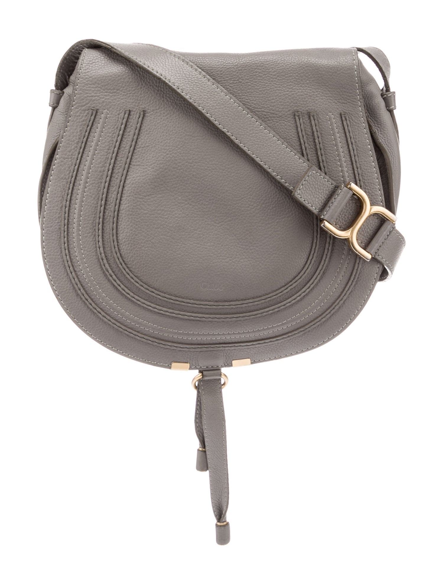 Chloé Solid Leather Crossbody Bag - Grey Crossbody Bags, Handbags ...