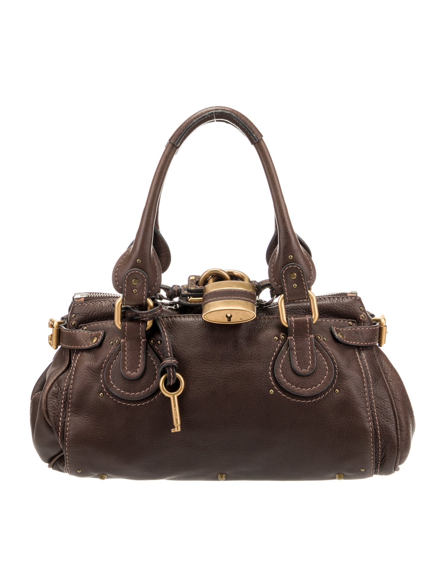 Chloé Lock Leather Shoulder Bag - Brown Shoulder Bags, Handbags ...