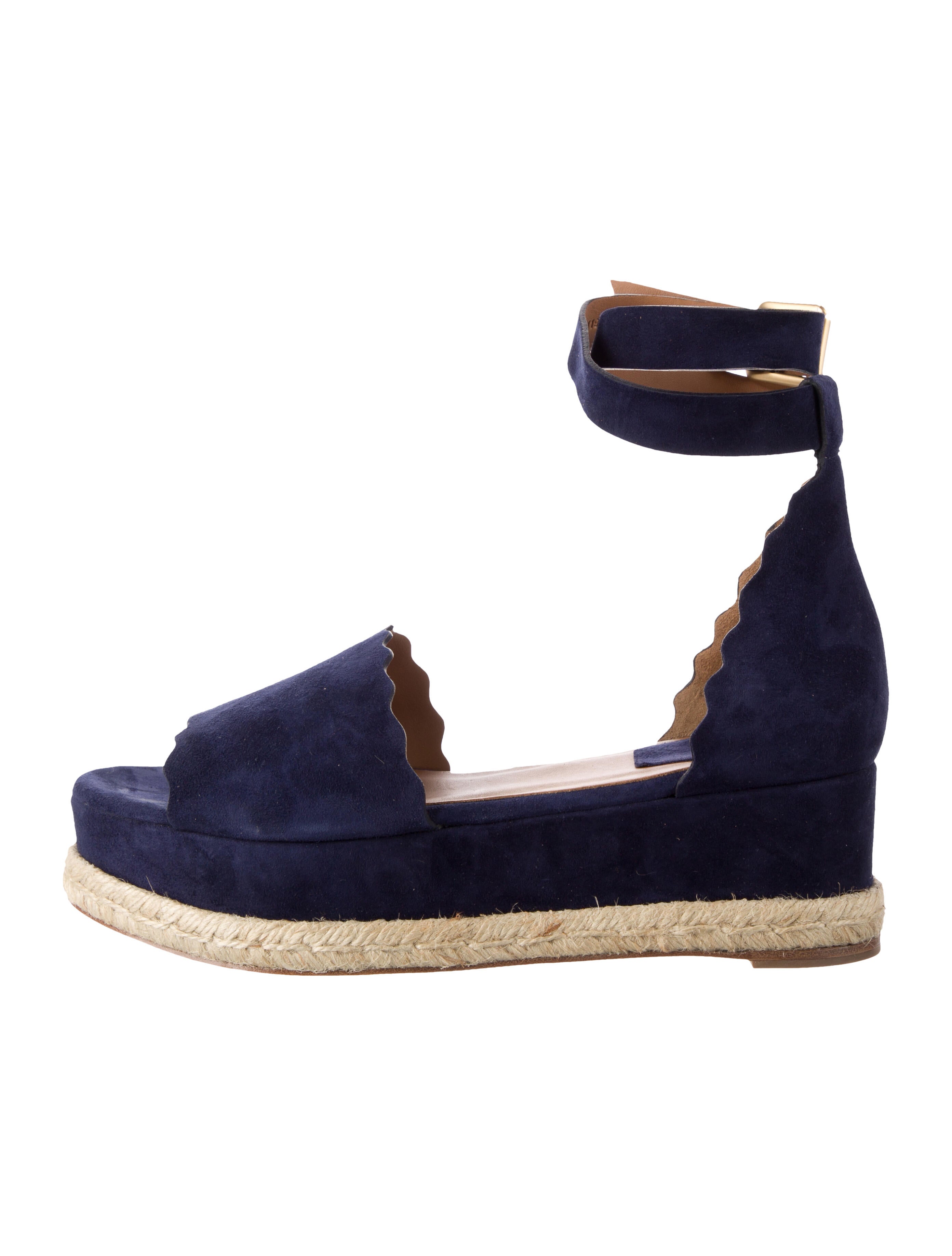 Chloé Suede Espadrilles - Blue Sandals, Shoes - CHL305883 | The RealReal