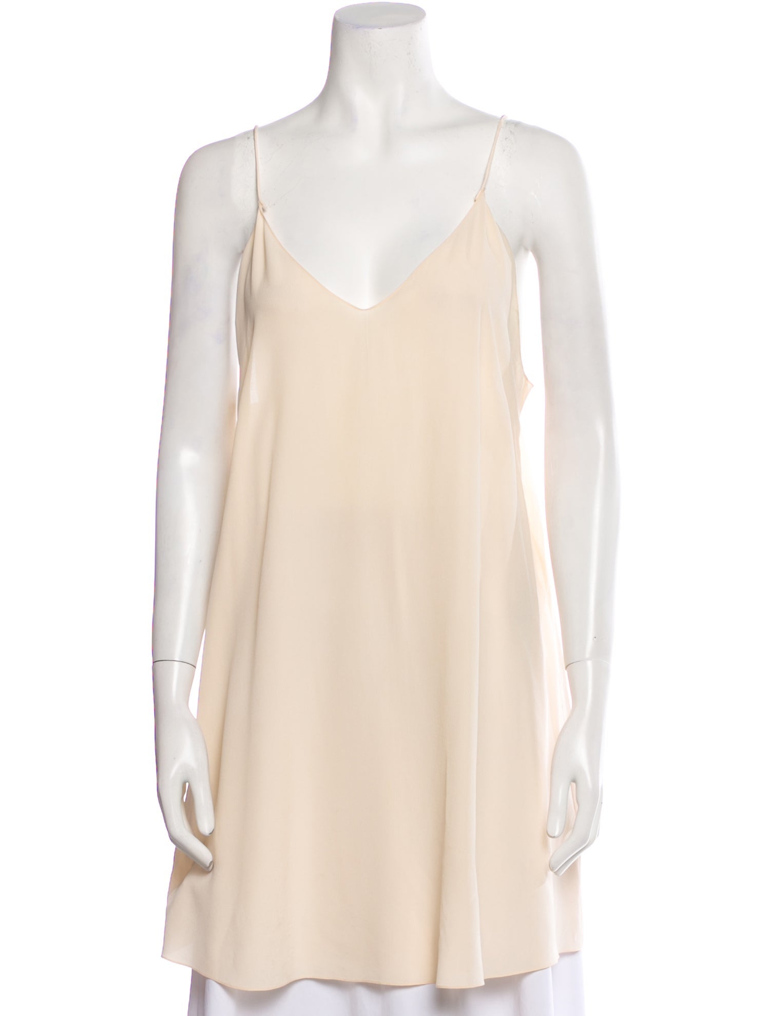 Chloé Silk Plunge Neckline Tunic - Neutrals Tops, Clothing - CHL306859 ...