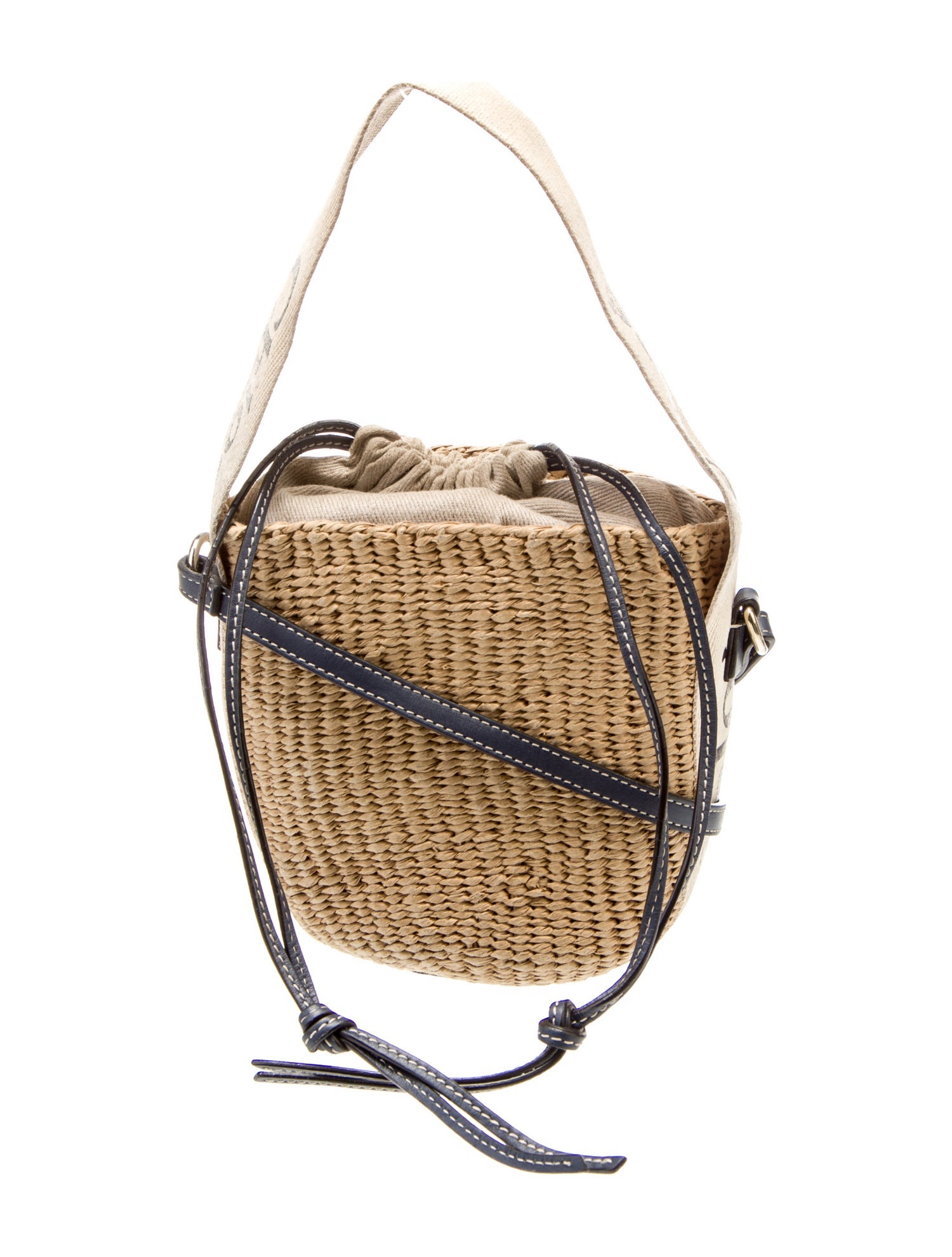 Chloé Straw Logo Tote Bag - Neutrals Bucket Bags, Handbags - CHL309695 ...