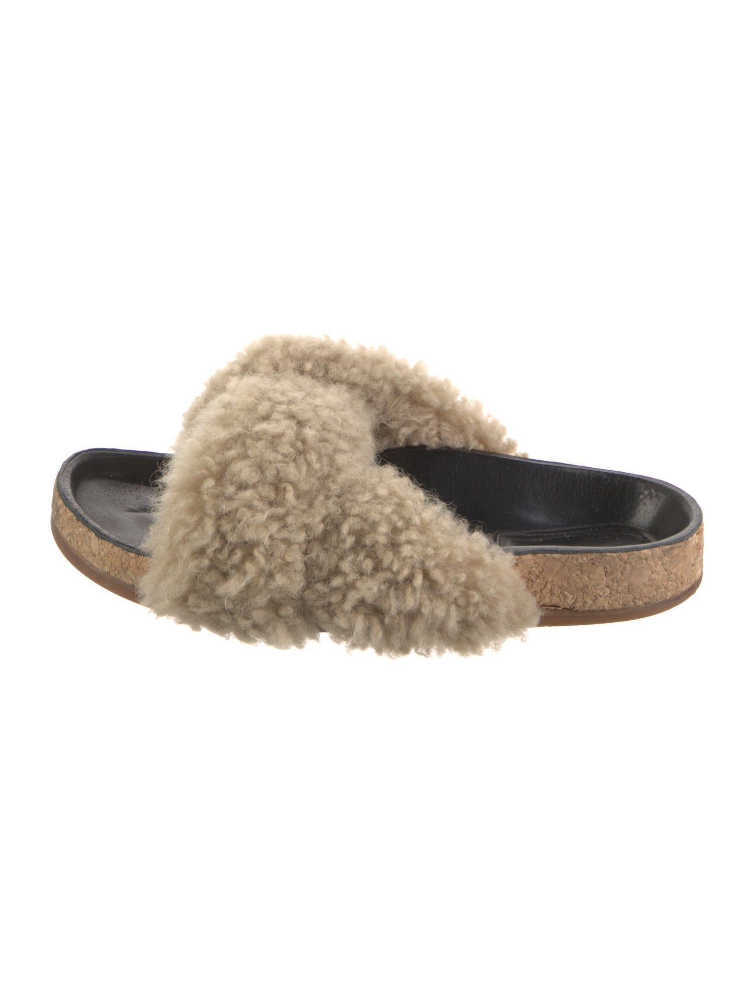 Chloé Shearling Slides - Neutrals Sandals, Shoes - CHL317177 | The RealReal