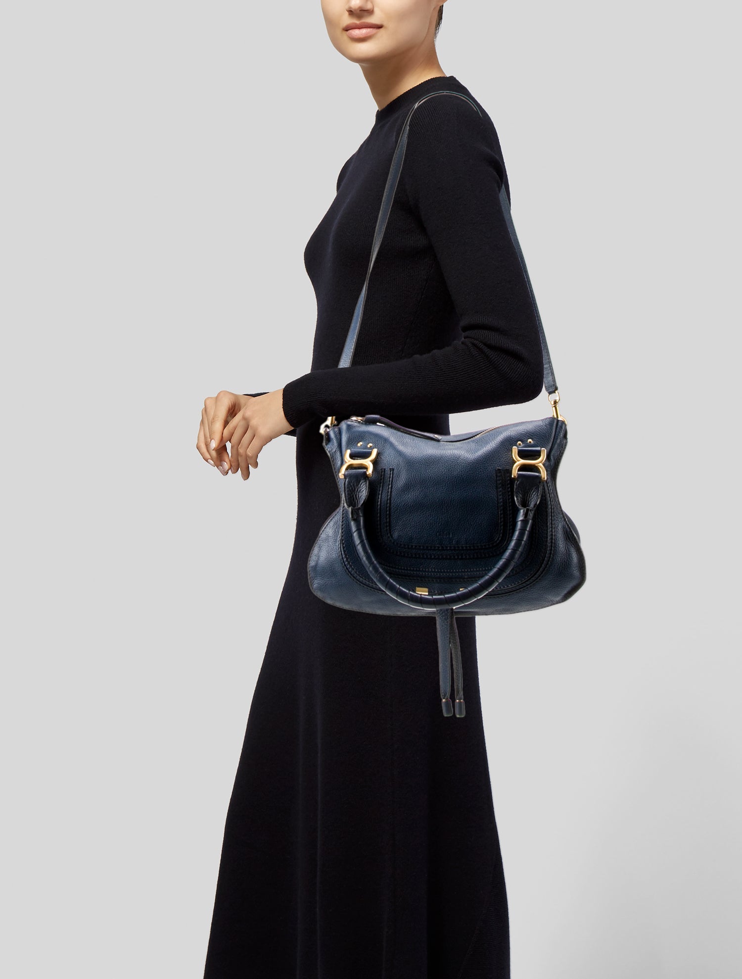 Barney's New York Leather Handle Bag w/Tags - Blue Handle Bags ...