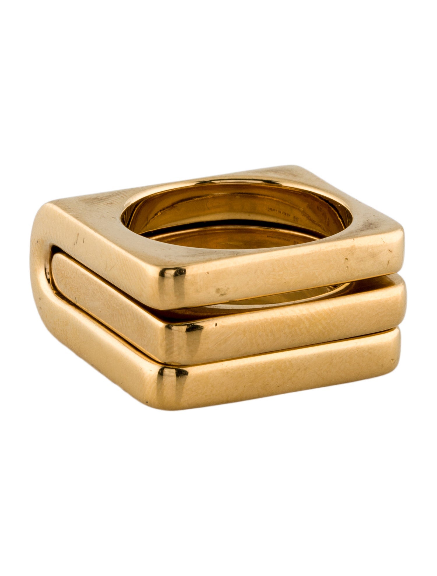 Chloé Greta Square Ring Set - Brass Band, Rings - CHL320735 | The RealReal