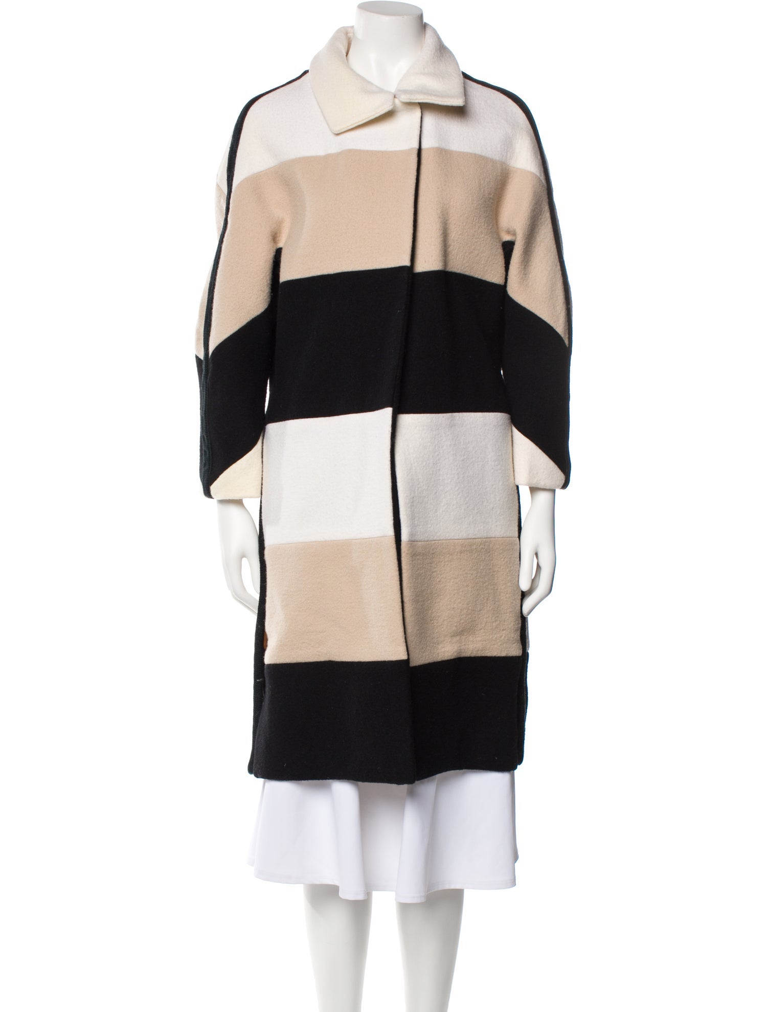 Chloé Wool Colorblock Pattern Coat - Neutrals Coats, Clothing ...