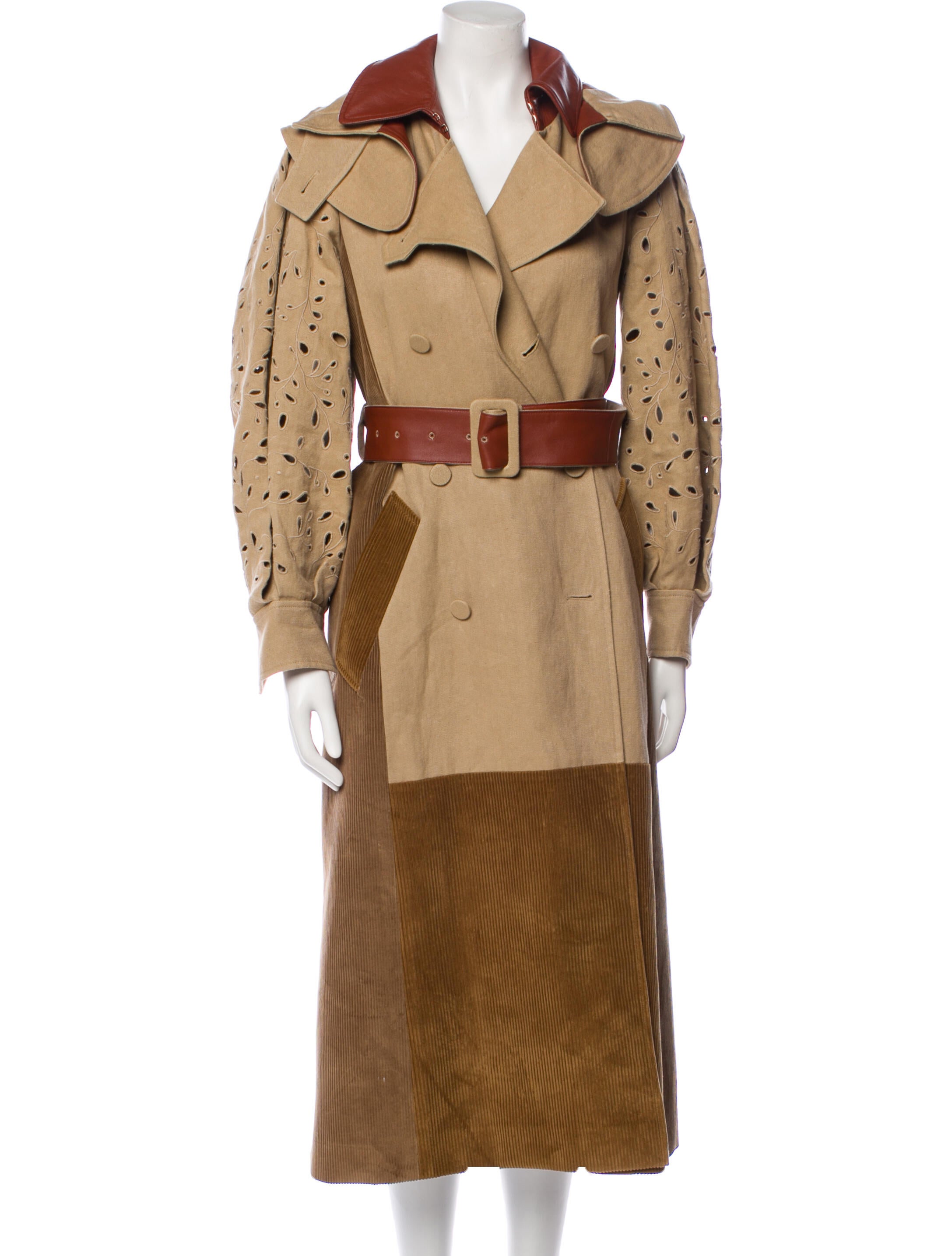 Chloé Colorblock Pattern Trench Coat - Brown Coats, Clothing ...