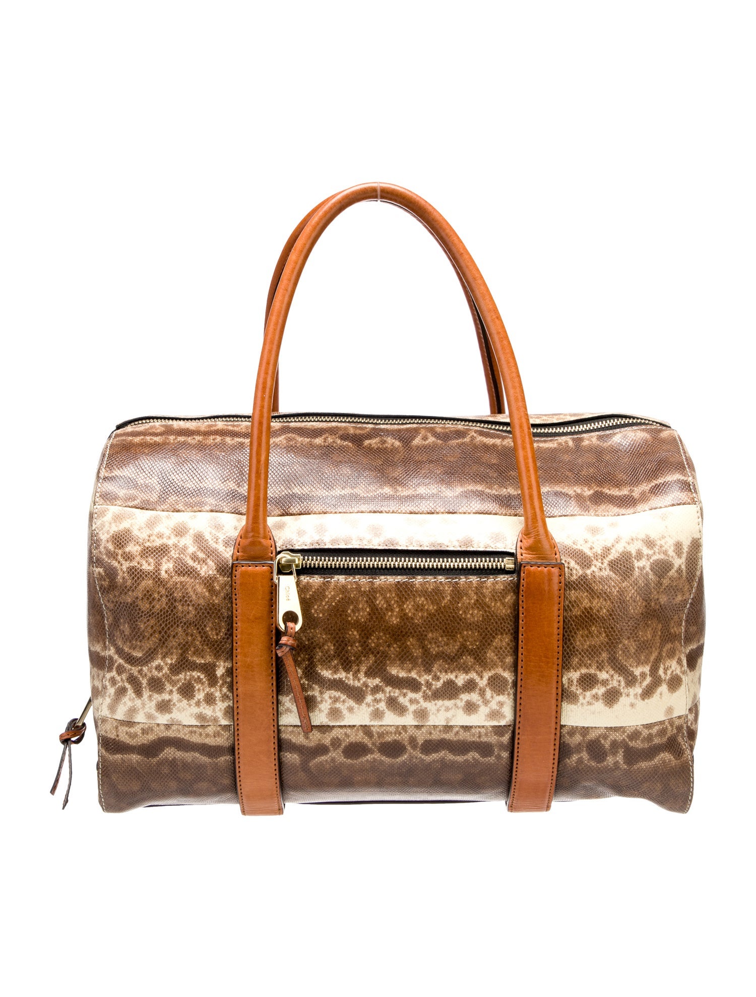 Chloé Lizard Top Handle Bag - Brown Handle Bags, Handbags - CHL330697 ...
