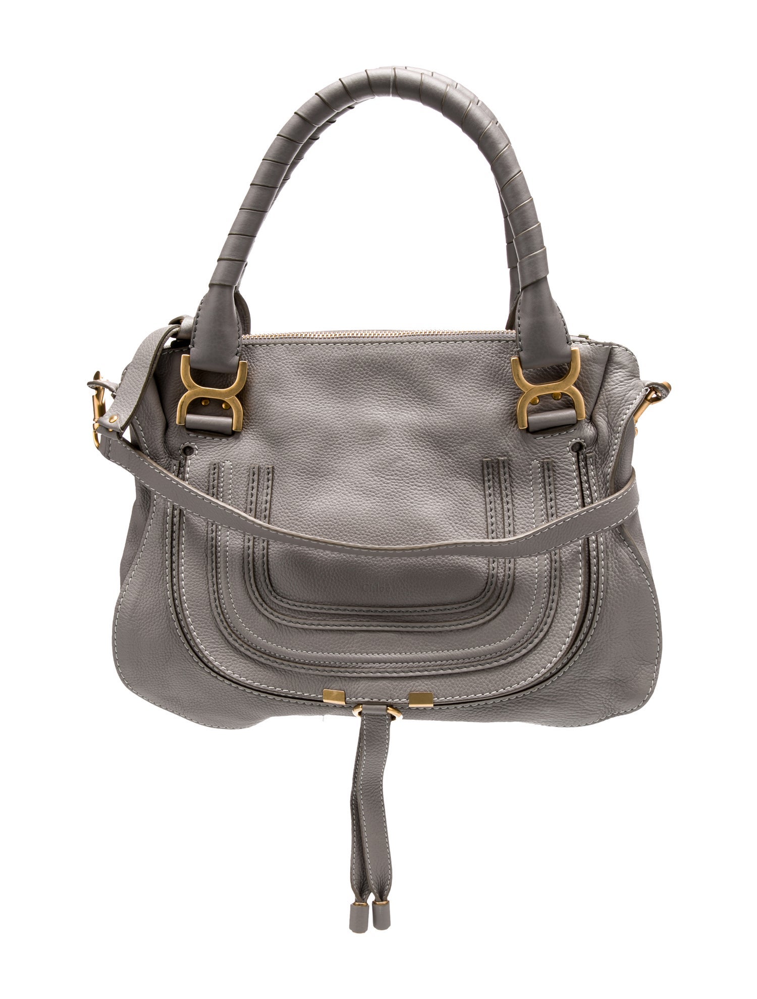 Chloé Leather Shoulder Bag - Grey Shoulder Bags, Handbags - CHL335059 ...