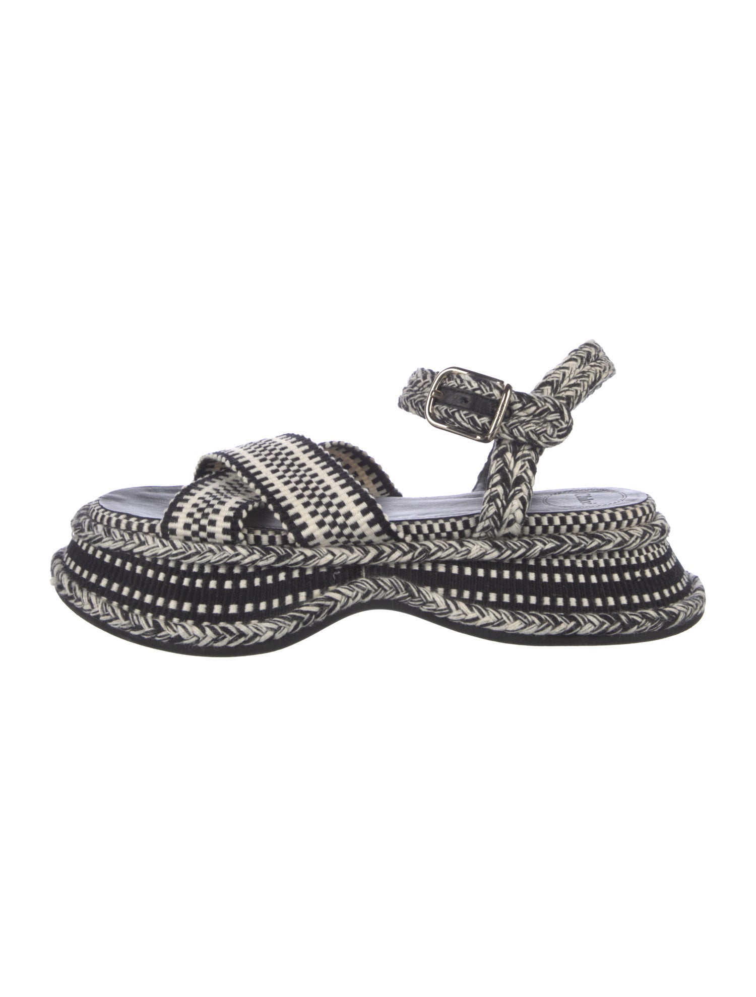 Chloé Patterned Braided Accents Espadrilles - Black Sandals, Shoes ...