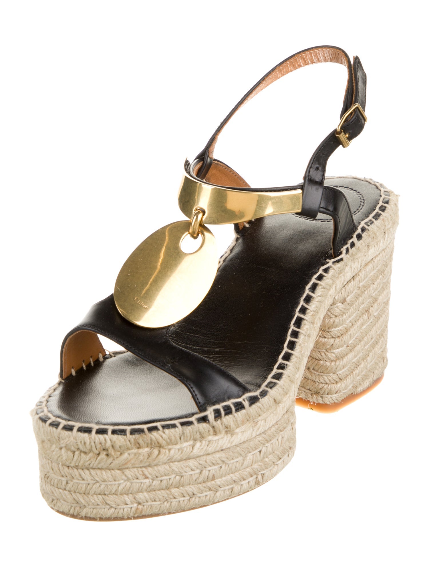 Chloé Leather Espadrilles - Black Sandals, Shoes - CHL343697 | The RealReal
