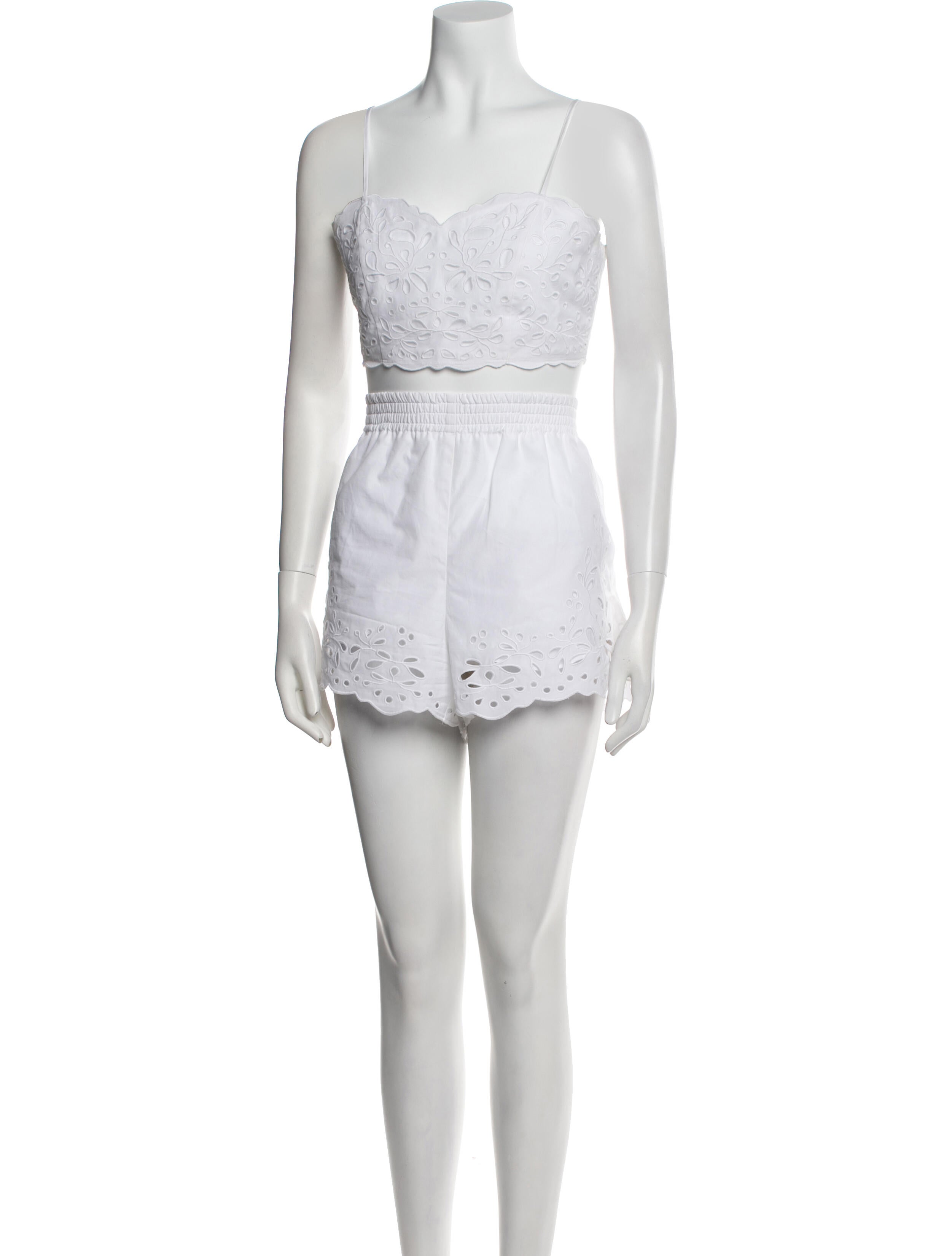 Chloé Lace Pattern Short Set - White Suits and Sets, Clothing ...
