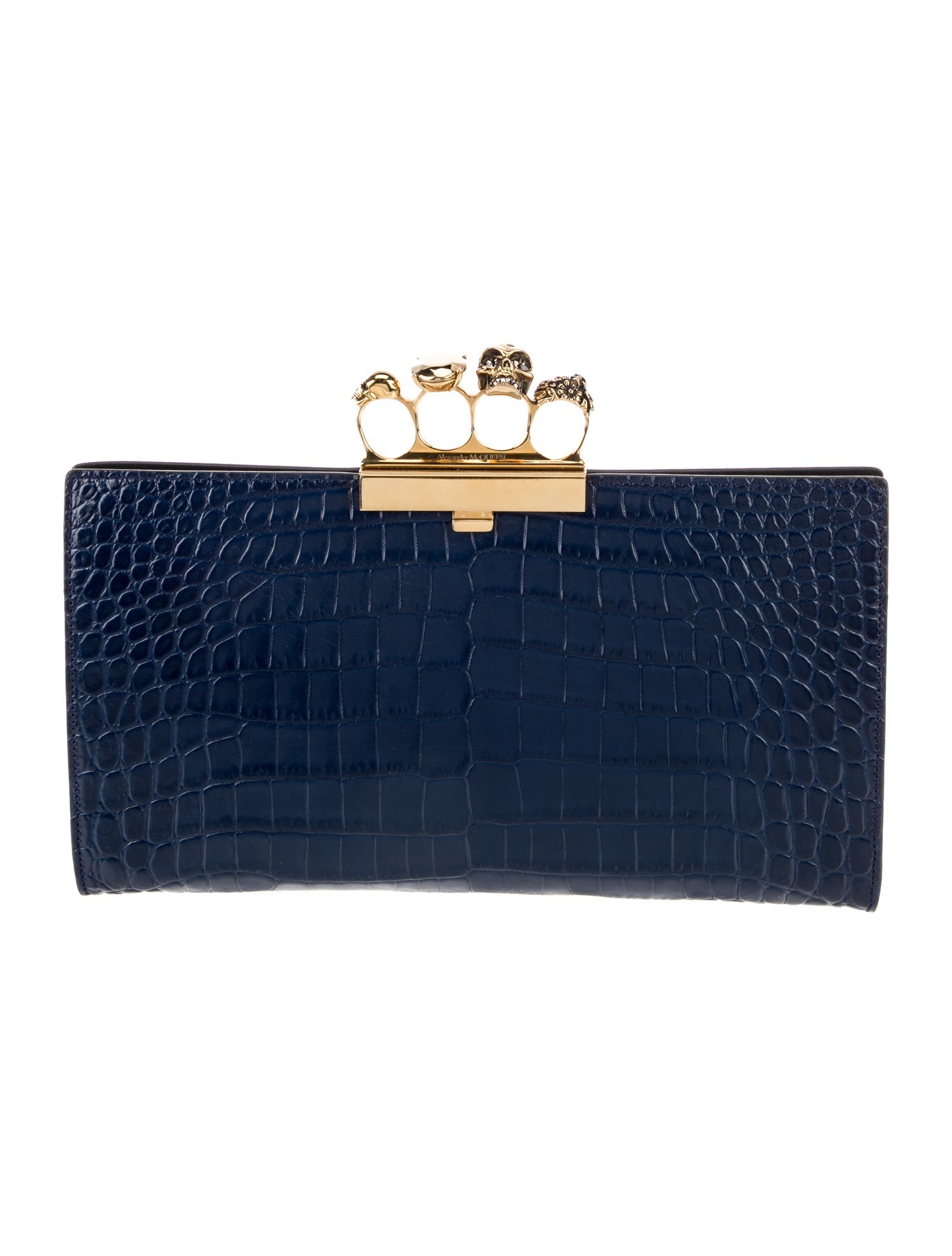 Alexander McQueen Skull Clutch - Blue Clutches, Handbags - CHL367482 ...
