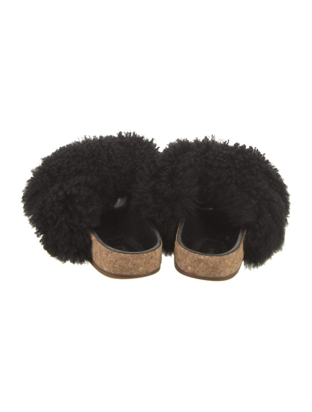 Chloé Faux Fur Slides - Black Sandals, Shoes - CHL368610 | The RealReal