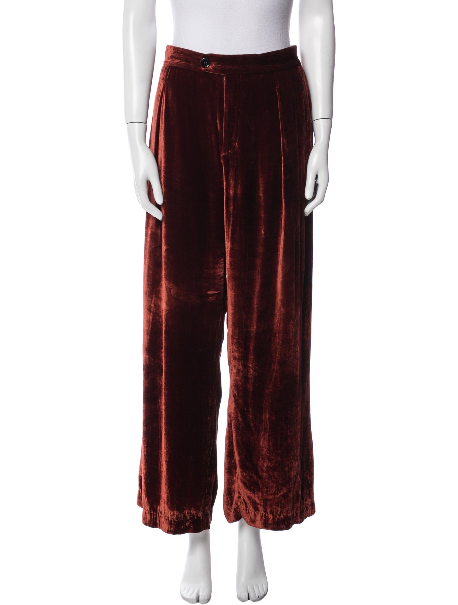 Chloé Wide Leg Pants - Burgundy, 11.75" Rise Pants, Clothing ...