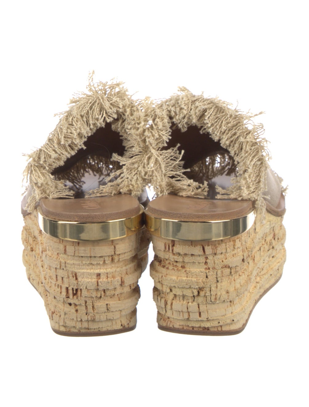 Chloé Canvas Raw-Edge Trim Slides - Neutrals Sandals, Shoes - CHL368697 ...