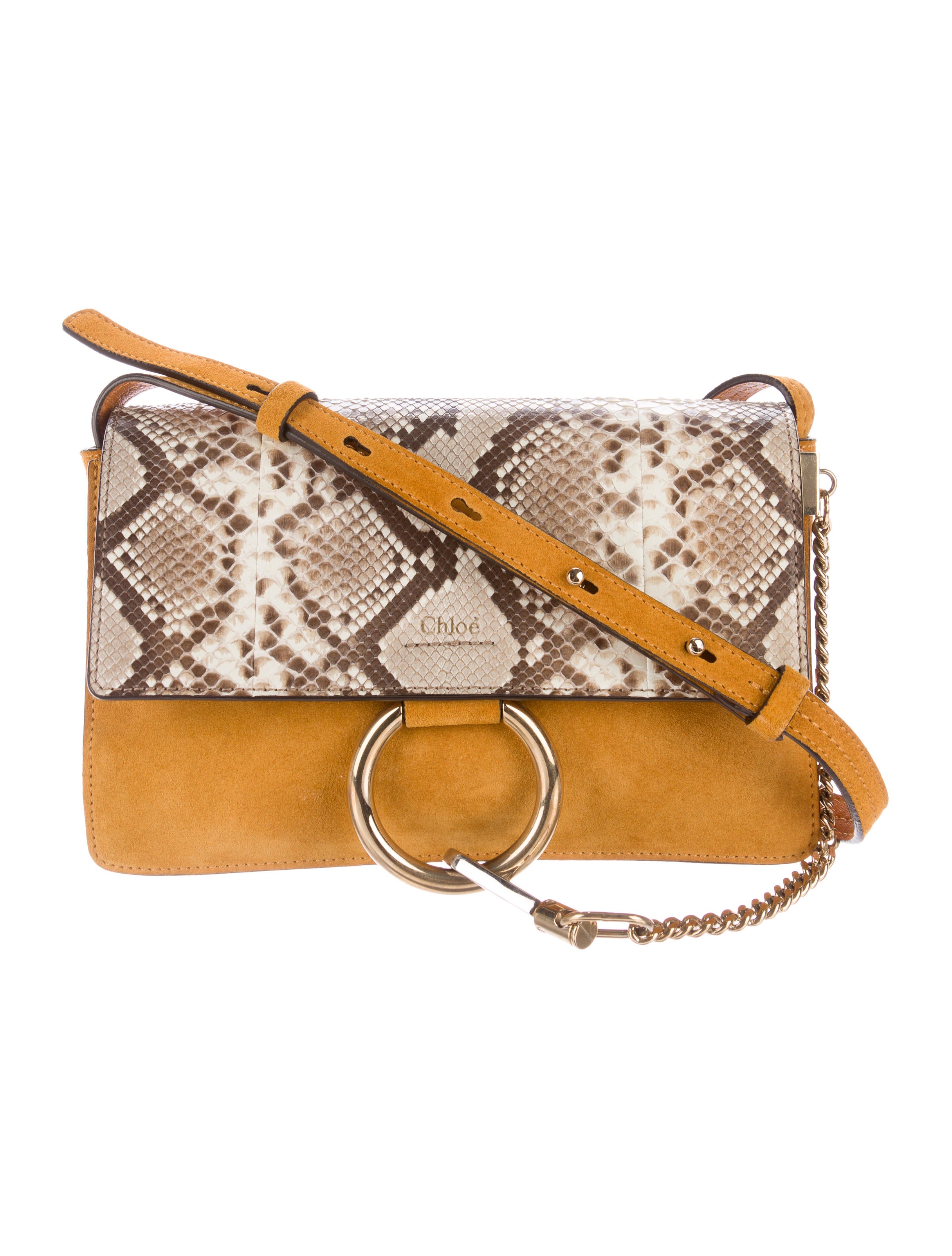 Chloé Small Python-Trimmed Faye Bag - Handbags - CHL54289 | The RealReal