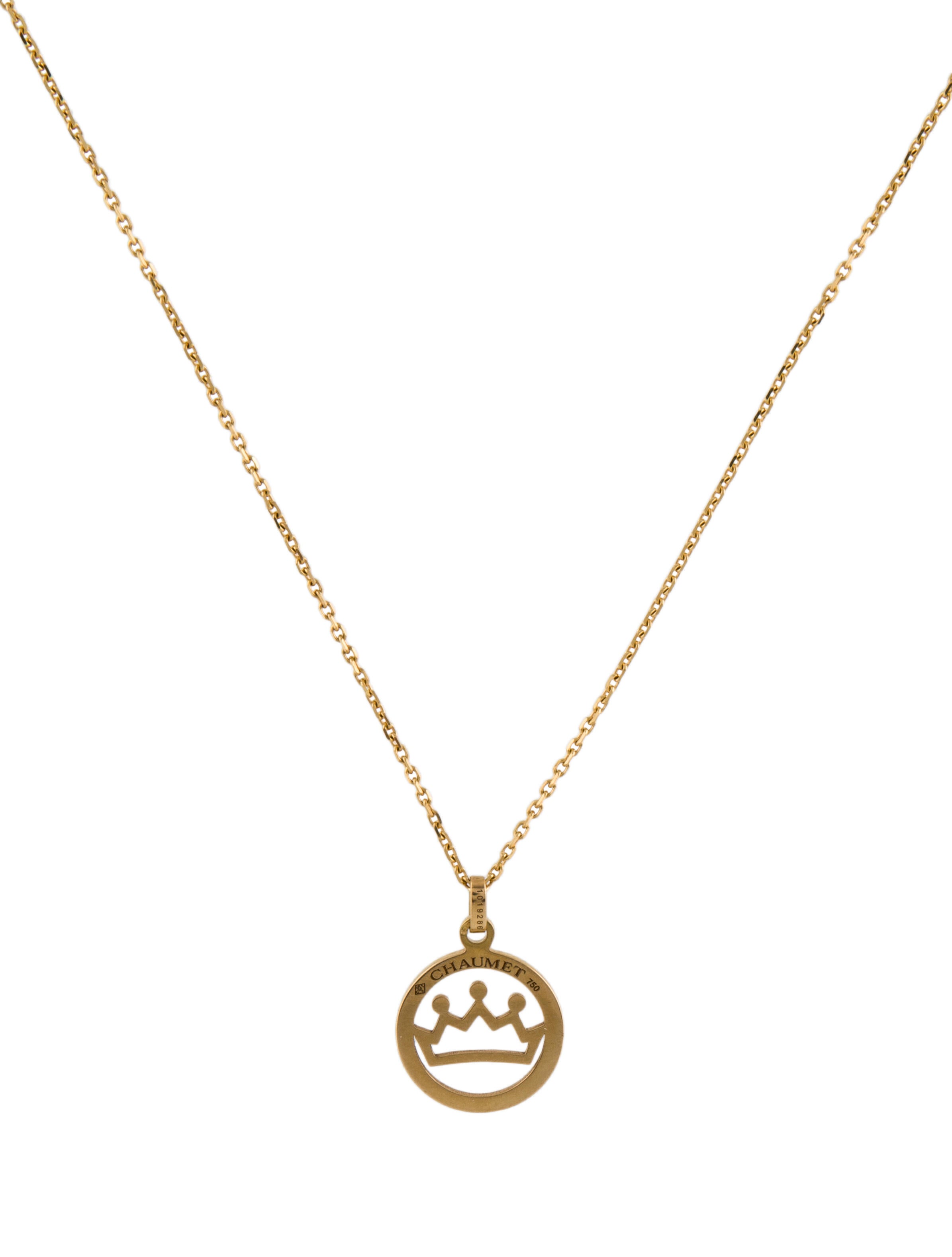 Chaumet 14K Tiara Pendant Necklace - 18K Yellow Gold Pendant Necklace ...