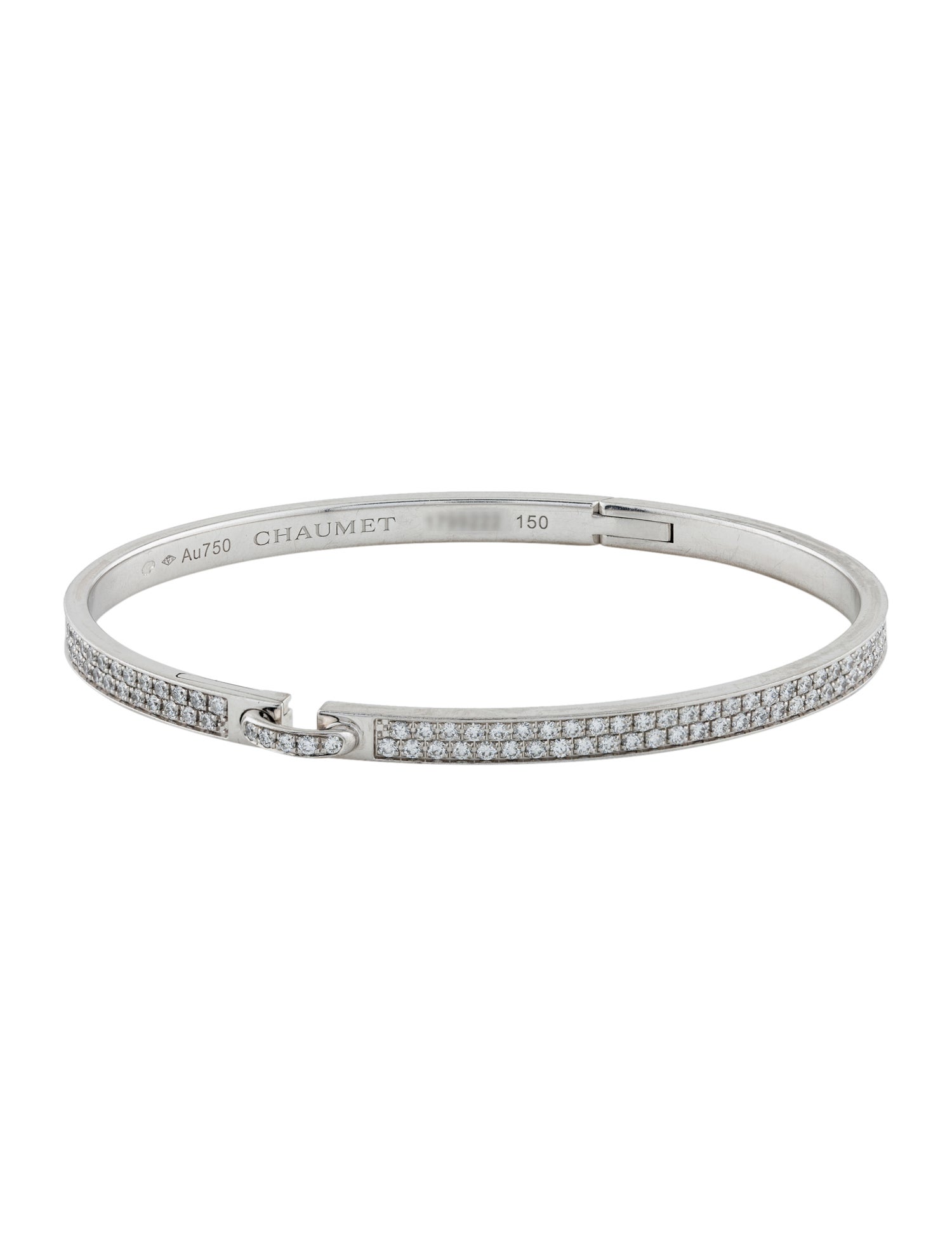 Tiffany & Co. 18K 1.20ctw Diamond Lock Bangle Bracelet - 18K White Gold ...