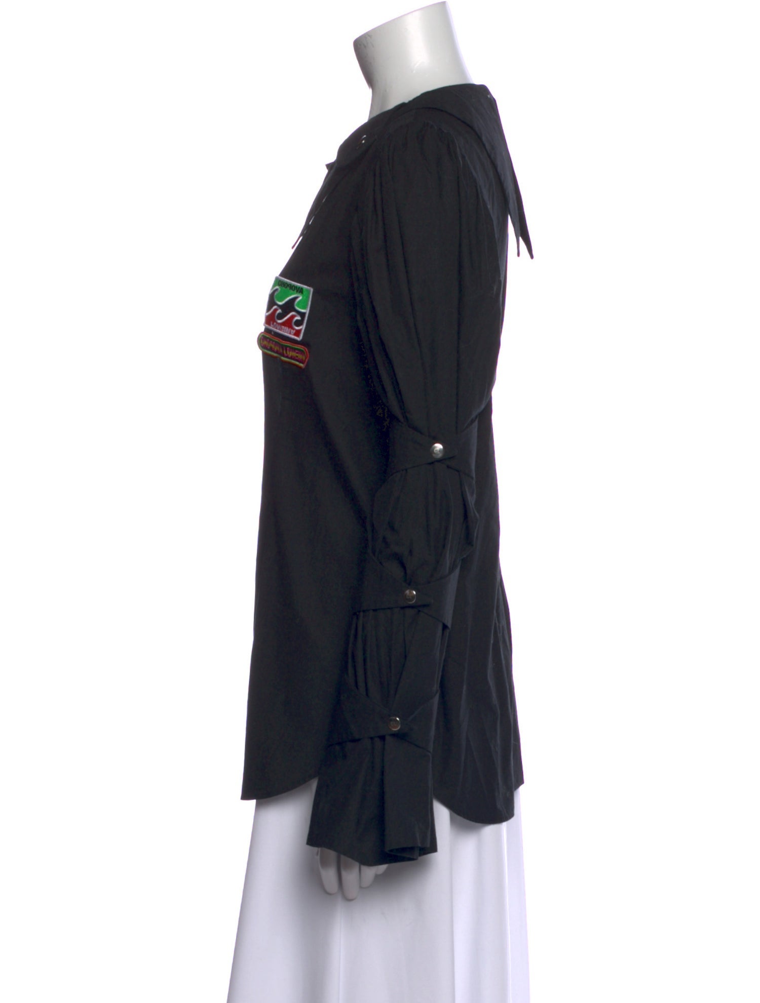 Chopova Lowena Long Sleeve Button-Up Top - Black Tops, Clothing ...