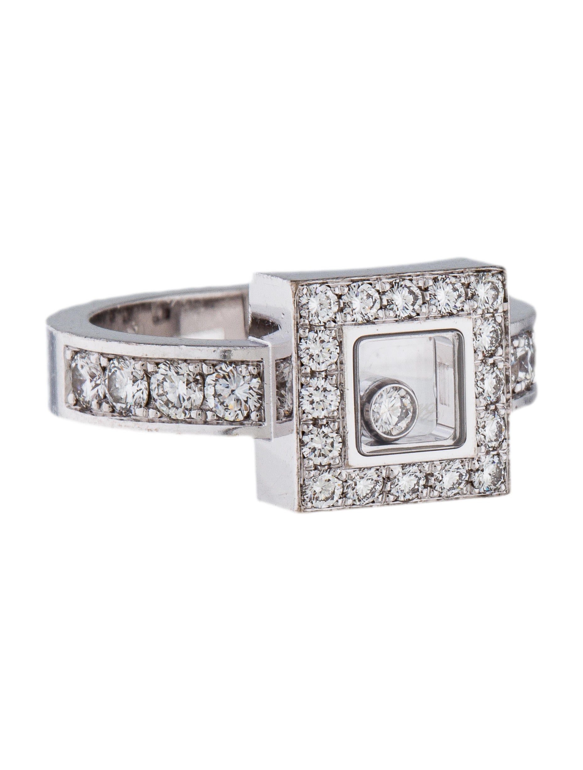Chopard 18K Happy Diamonds Square Ring - Rings - CHP21981 | The RealReal
