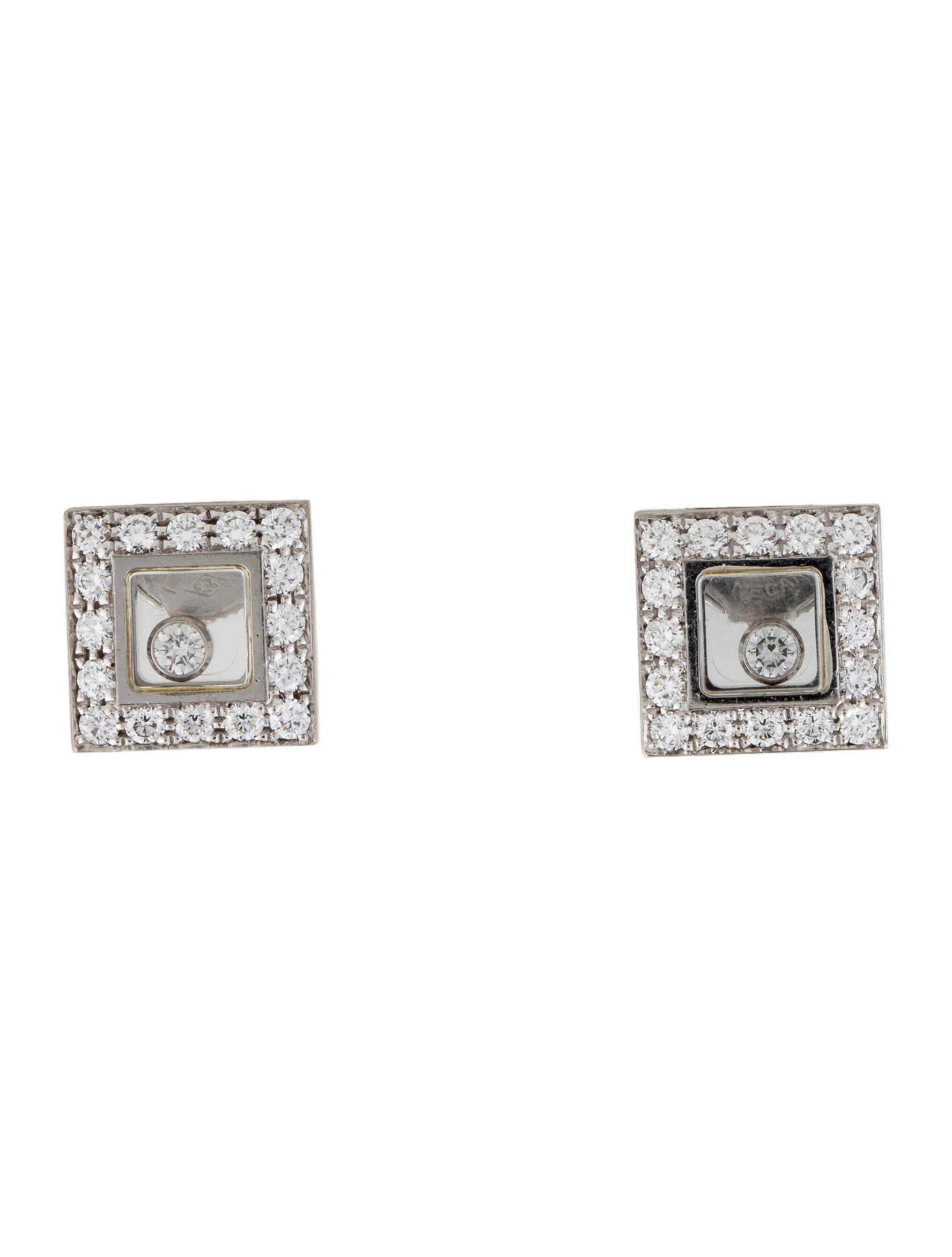 Chopard Happy Diamonds Icons Earrings - 18K White Gold Stud, Earrings ...
