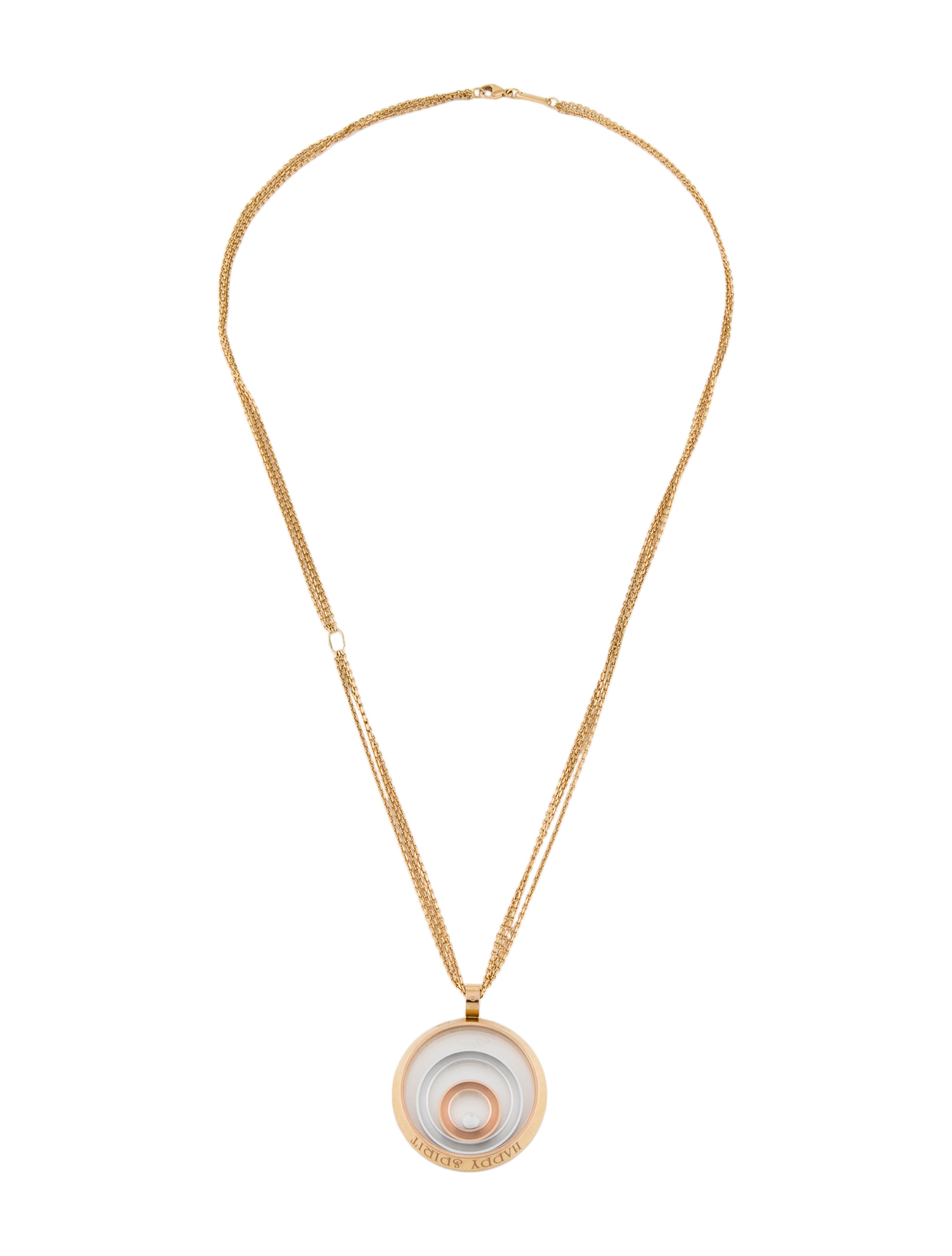 Chopard Happy Spirit Diamond Necklace - 18K White Gold Pendant Necklace ...