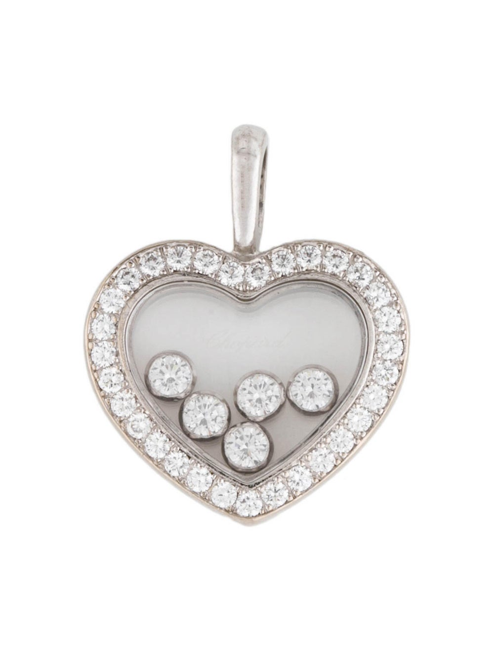 Chopard 18K Happy Diamonds Icon Heart Pendant - Rhodium-Plated 18K ...