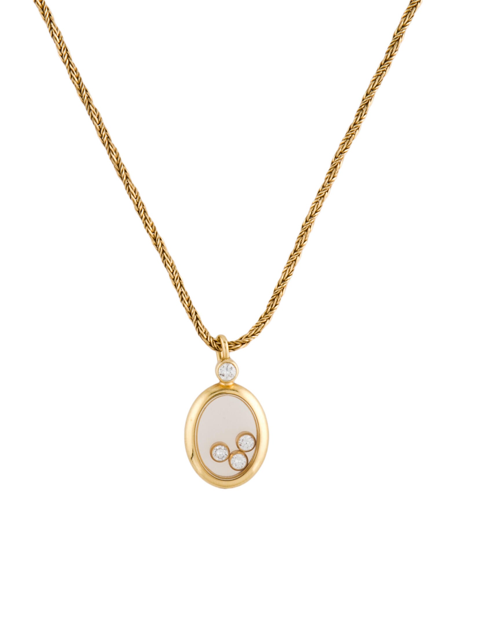 Chopard 18K Happy Diamond Pendant Necklace - 18K Yellow Gold Pendant ...