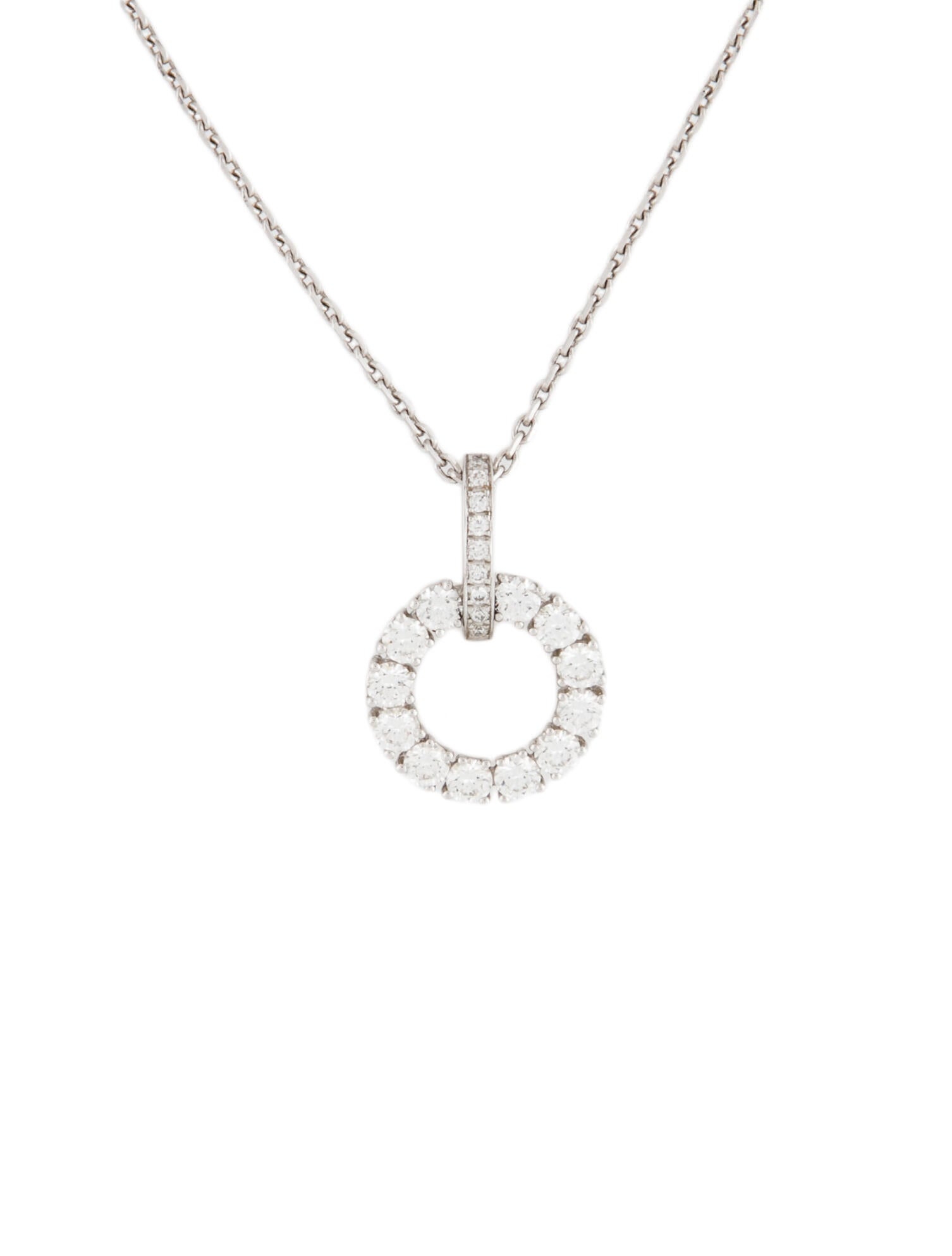 Chopard 18K Diamond Circle Pendant - 18K White Gold Pendant Necklace ...