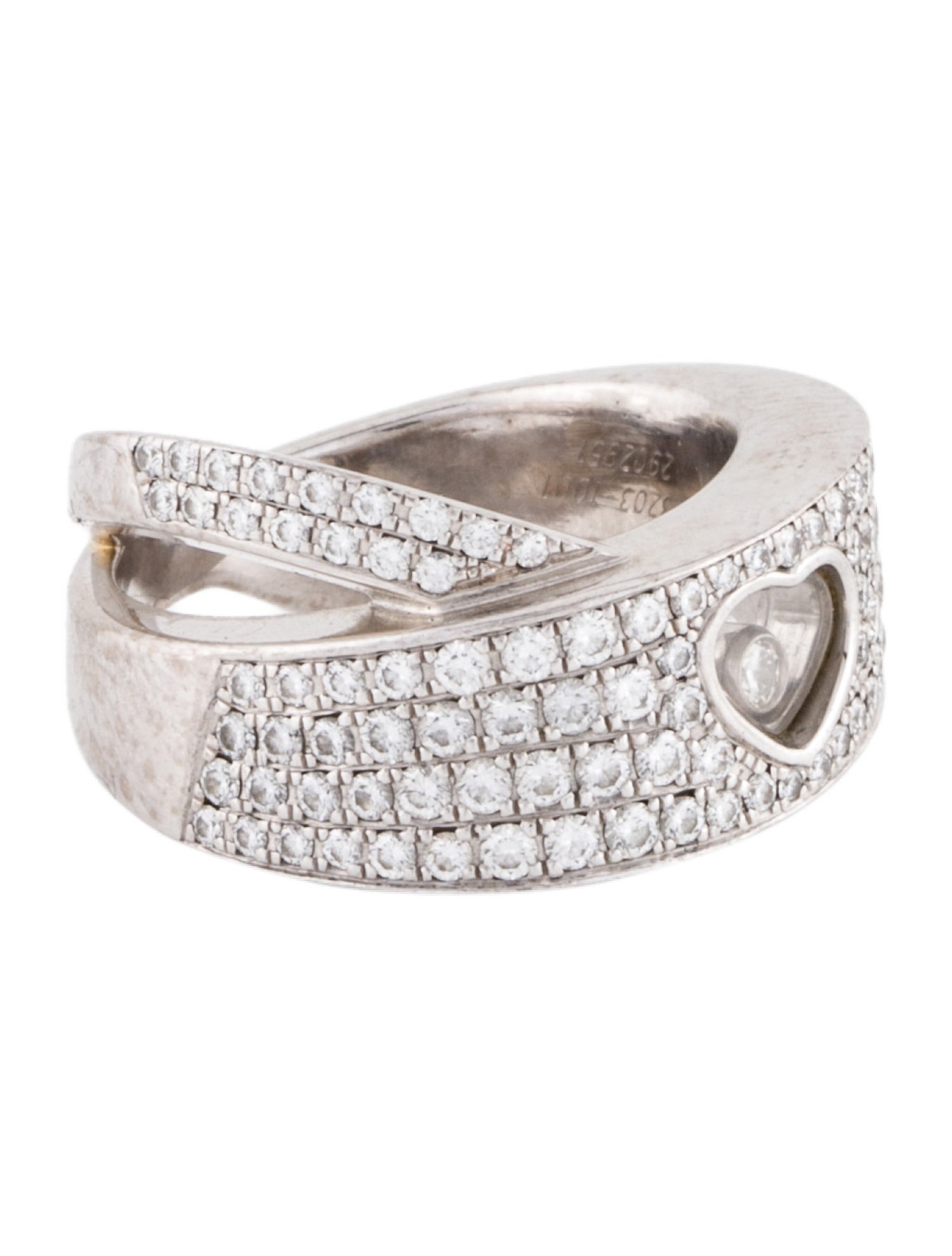Chopard 18K Diamond Happy Hearts Ring - Rhodium-Plated 18K White Gold ...