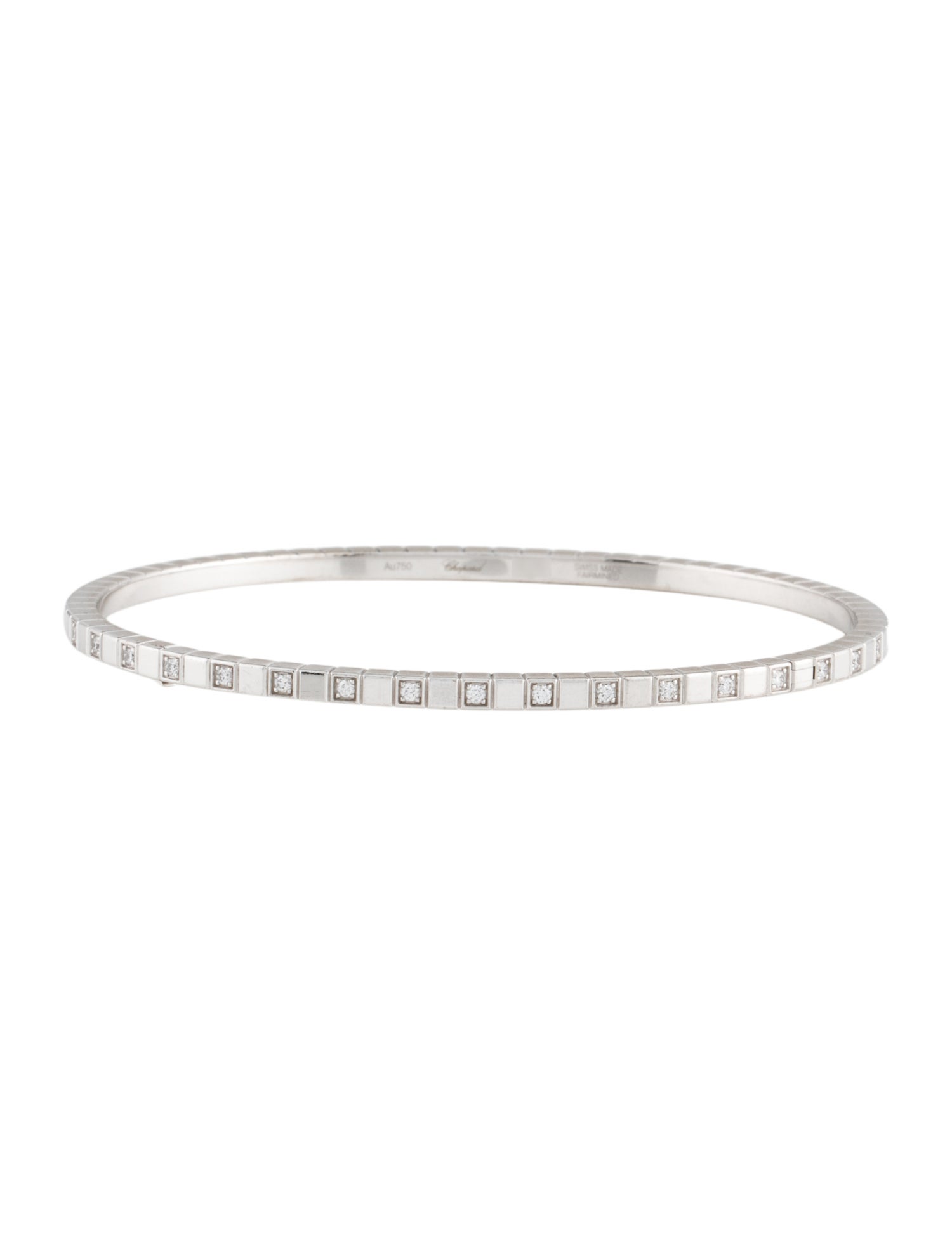 Chopard 18K Diamond Ice Cube Hinged Bangle Bracelet - Rhodium-Plated ...