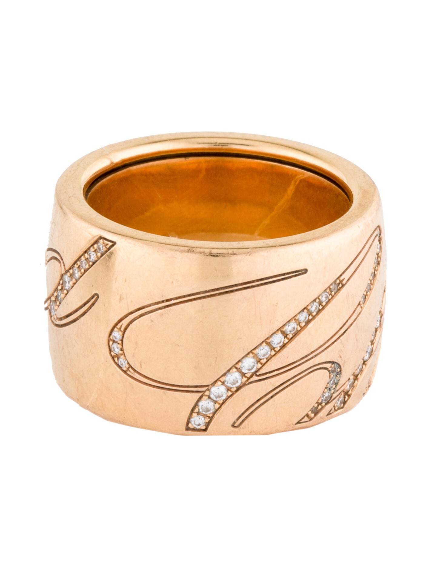 Chopard 18K Diamond Chopardissimo Revolving Signature Ring - 18K Yellow ...