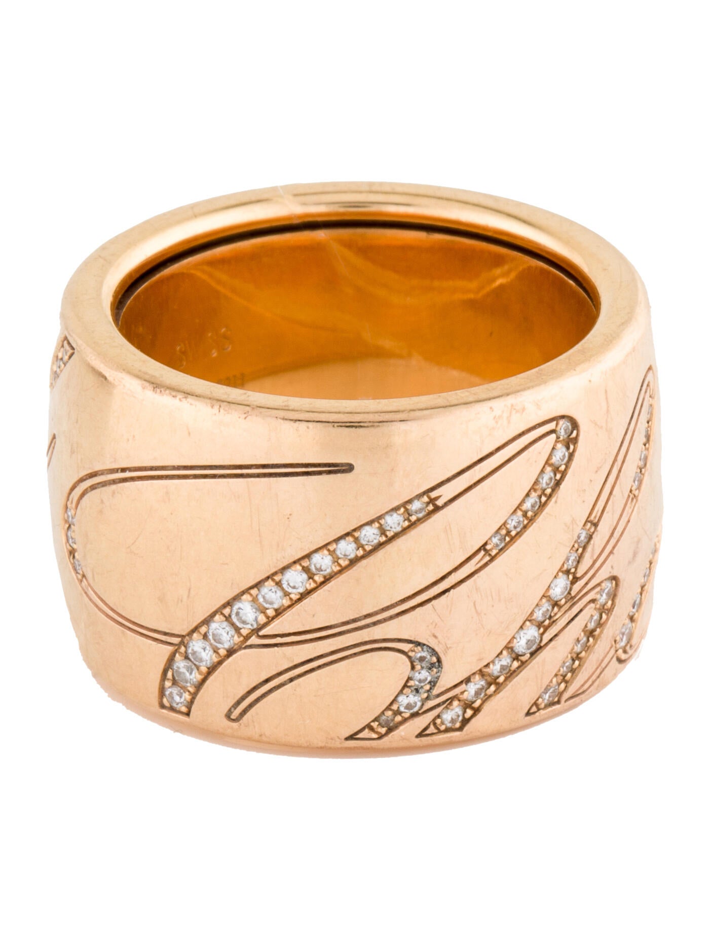 Chopard 18K Diamond Chopardissimo Revolving Signature Ring - 18K Yellow ...