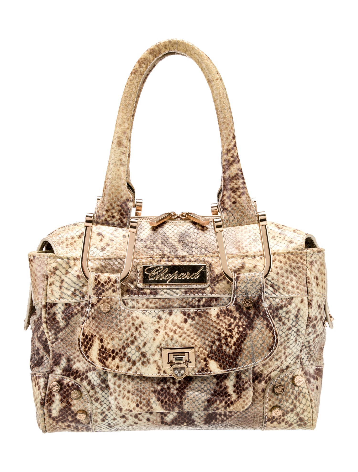 Chopard Snakeskin Logo Bag - Neutrals Handle Bags, Handbags - CHP28842 ...
