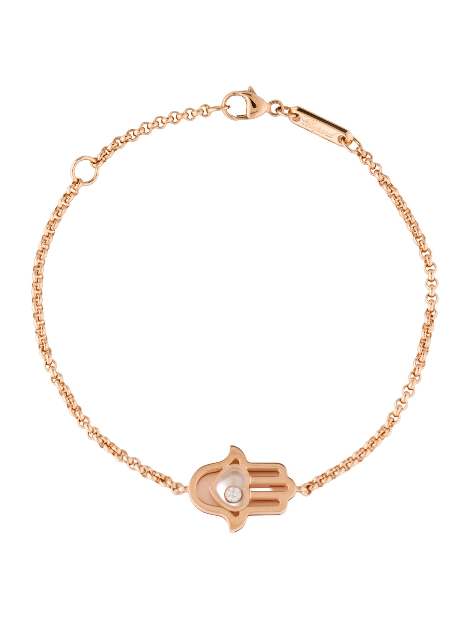Chopard 18K Diamond Good Luck Charms Bracelet - 18K Rose Gold Link, Bracelets - CHP30074 | The ...