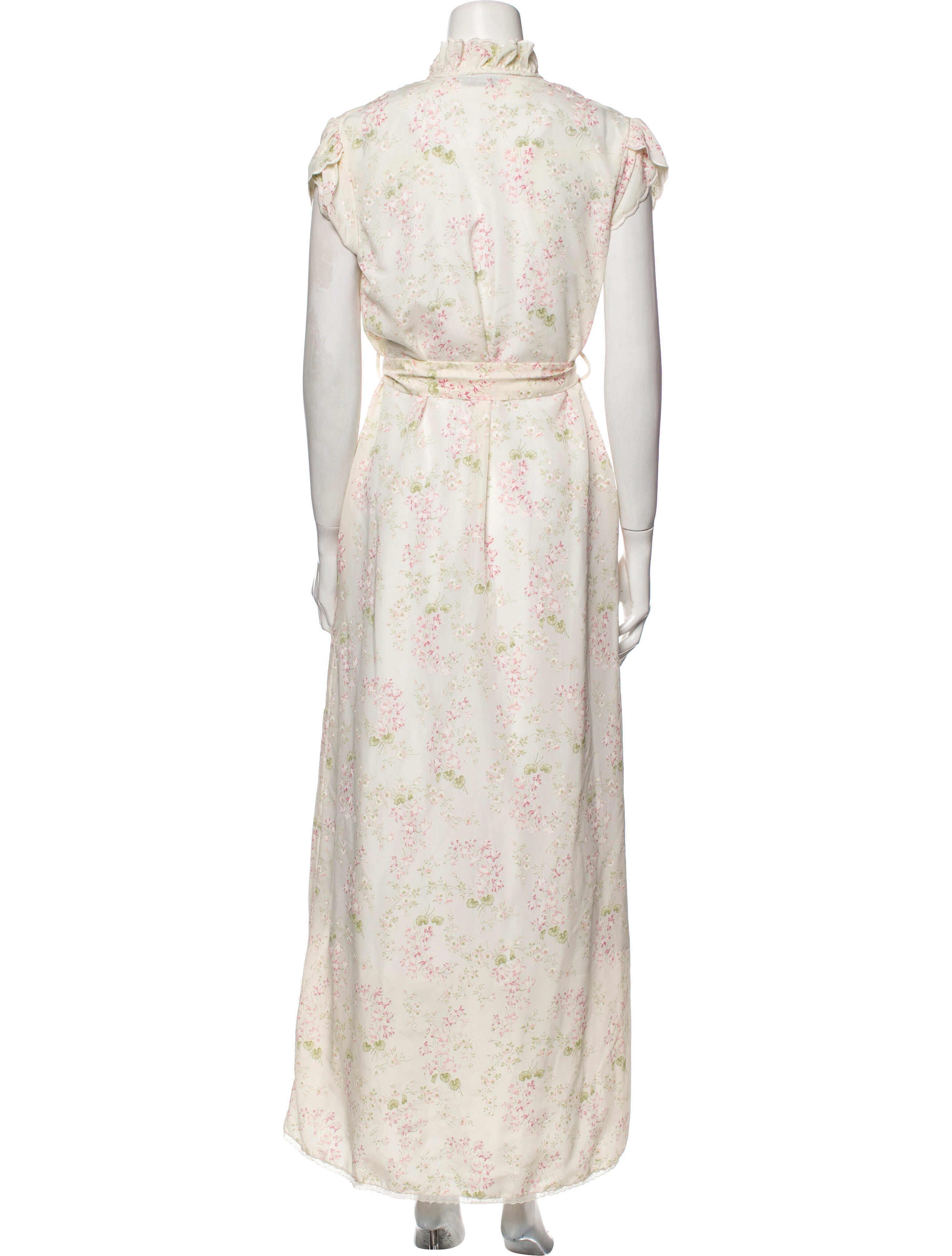 Christian Dior Vintage Floral Print Robe - Neutrals Loungewear ...