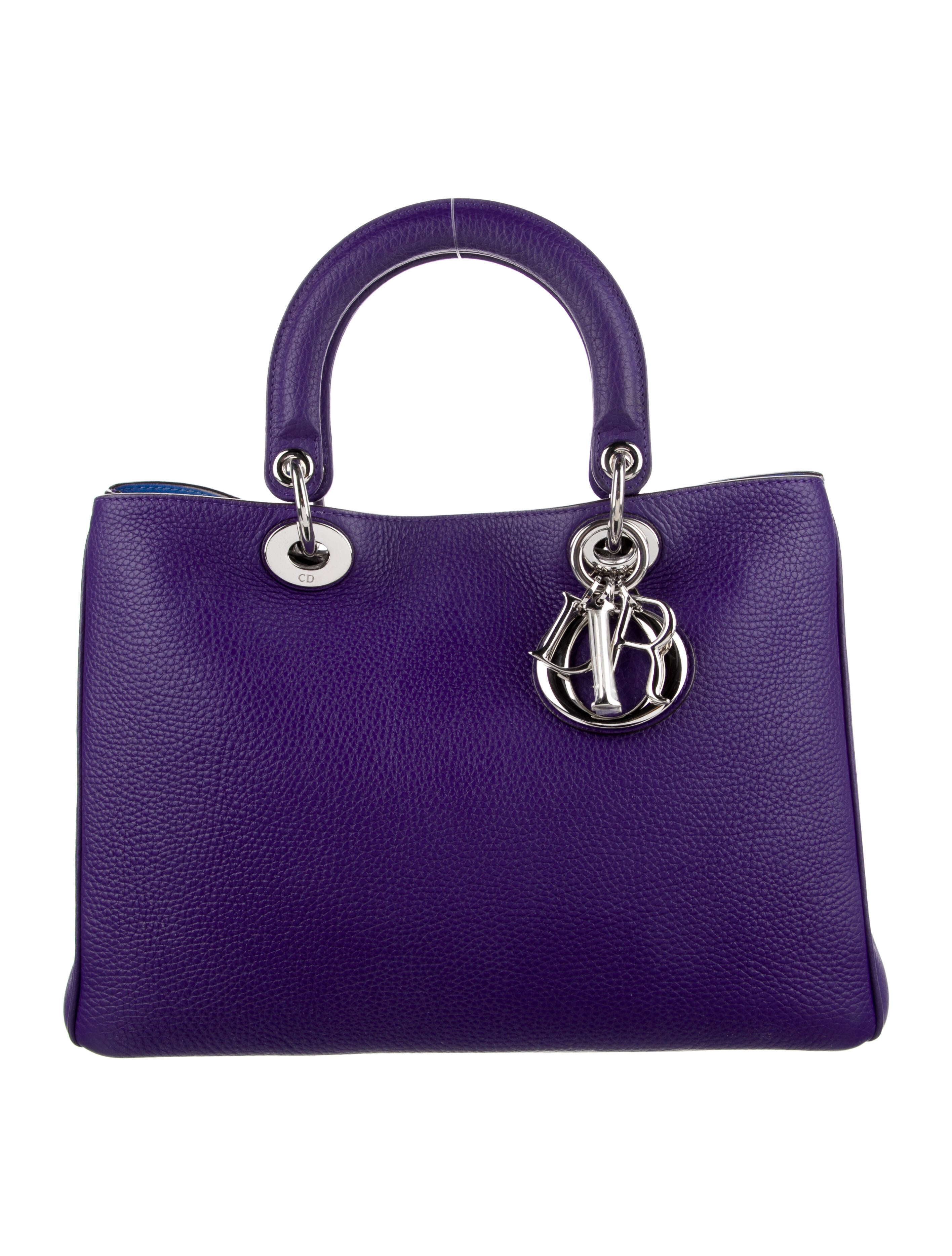 Christian Dior Medium Lady Dior Bag - Purple Handle Bags, Handbags ...